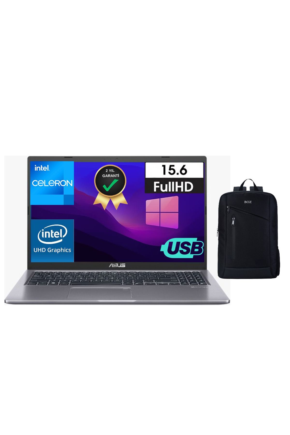 ASUS Intel Celeron N4020 4 Gb 2 Tb Ssd Fhd 15.6" Windows 11 Home ...