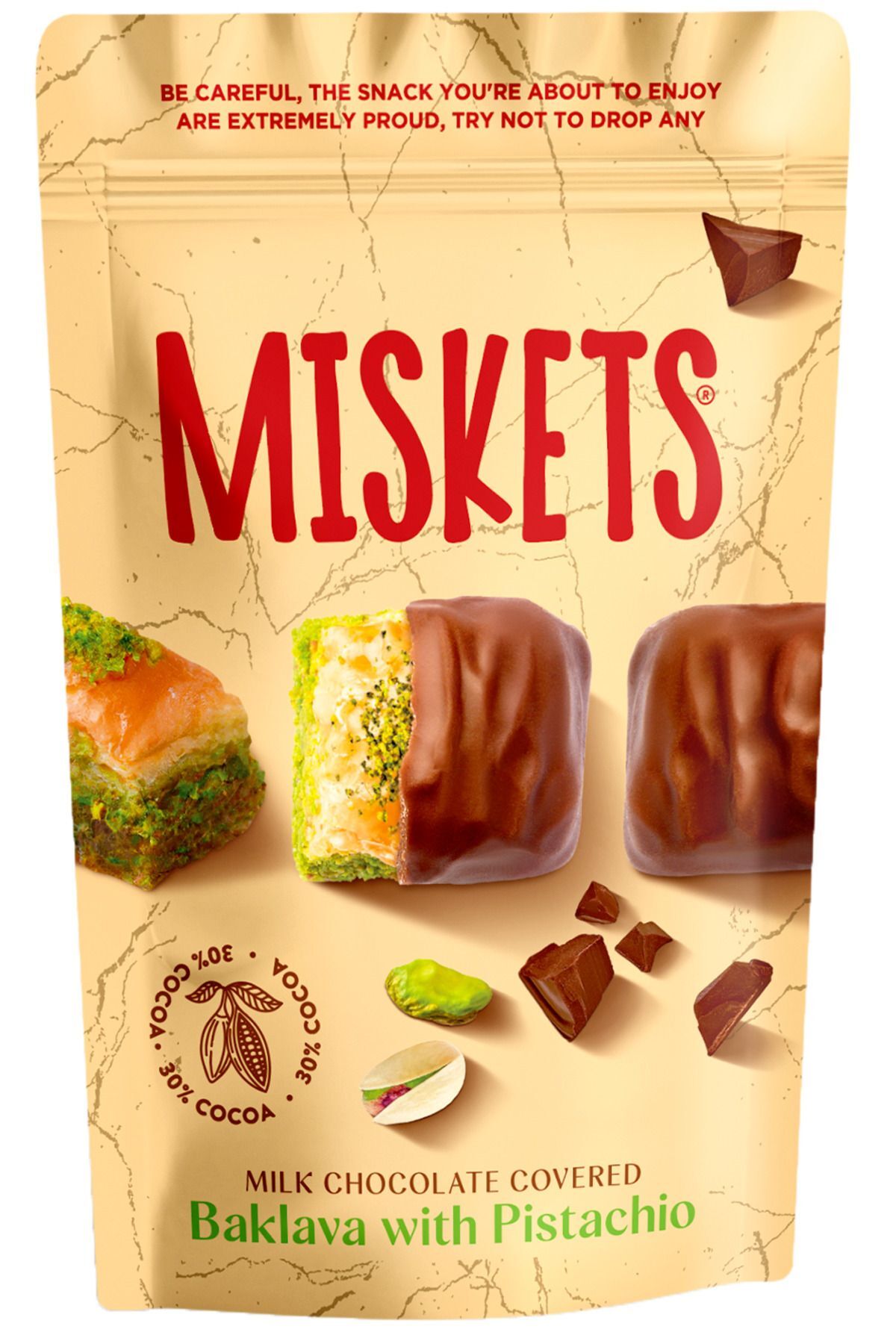 Miskets Antep Fıstık Dolgulu Çikolata Ile Kaplı Çıtır Baklava 80 gr ...