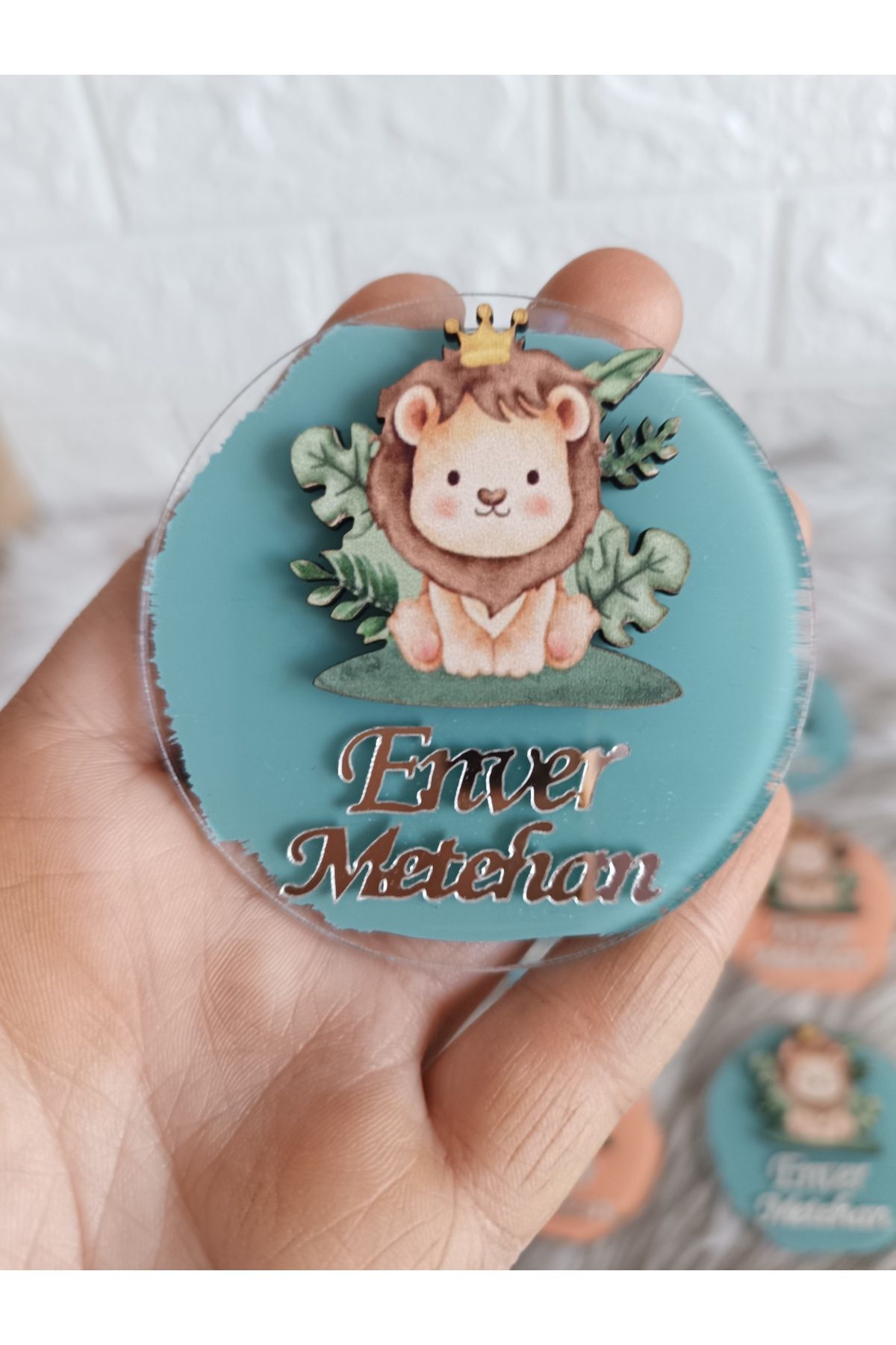 doğrukan 15 Adet Pleksi Aslan Figürlü Yenidoğan Doğum Günü Magnet ...