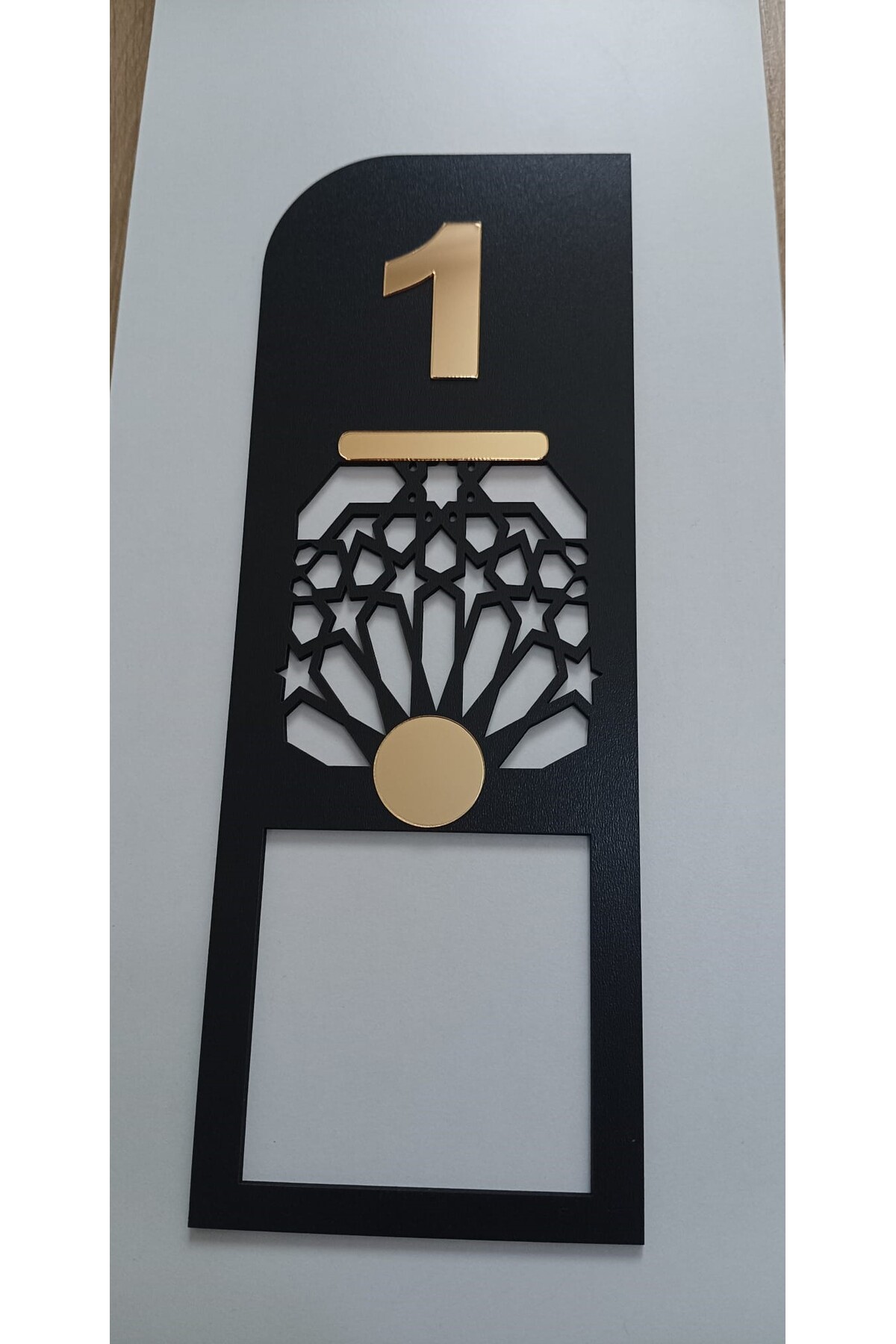 Şirin Lazer DAİRE KAPI NUMARASI AHŞAP MDF GOLD AYNALI PLEKSİ NO 1 ...