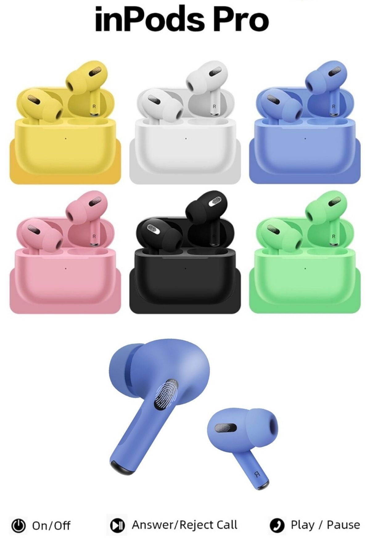 Favors İnpods Pro İos Android Uyumlu Kablosuz Dokunmatik Bluetooth ...