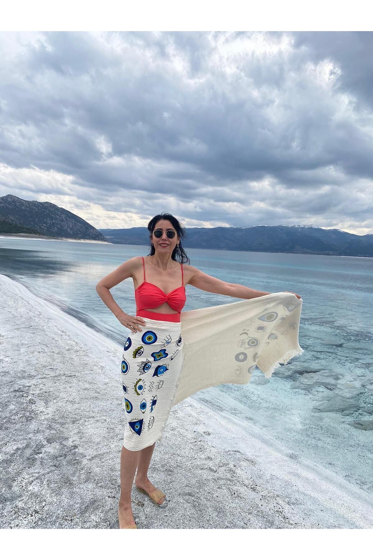 alnora home Nazar Göz Organik Pamuk Taş Baskı Butik Üretim Pareo Ve ...