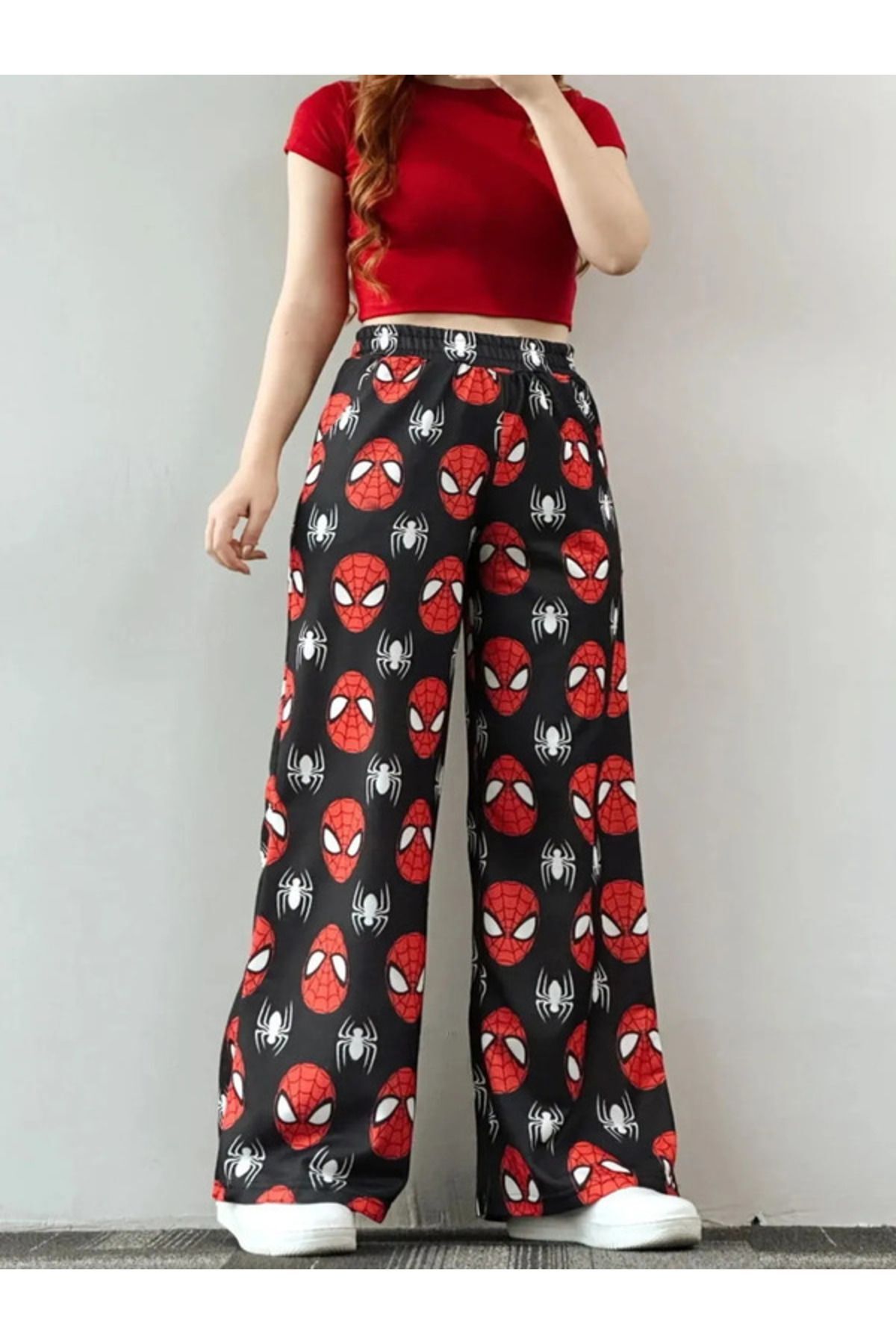 weywot Spiderman Kırmızı ve Siyah - Bol Paça Eşofman Altı-Pijama ...