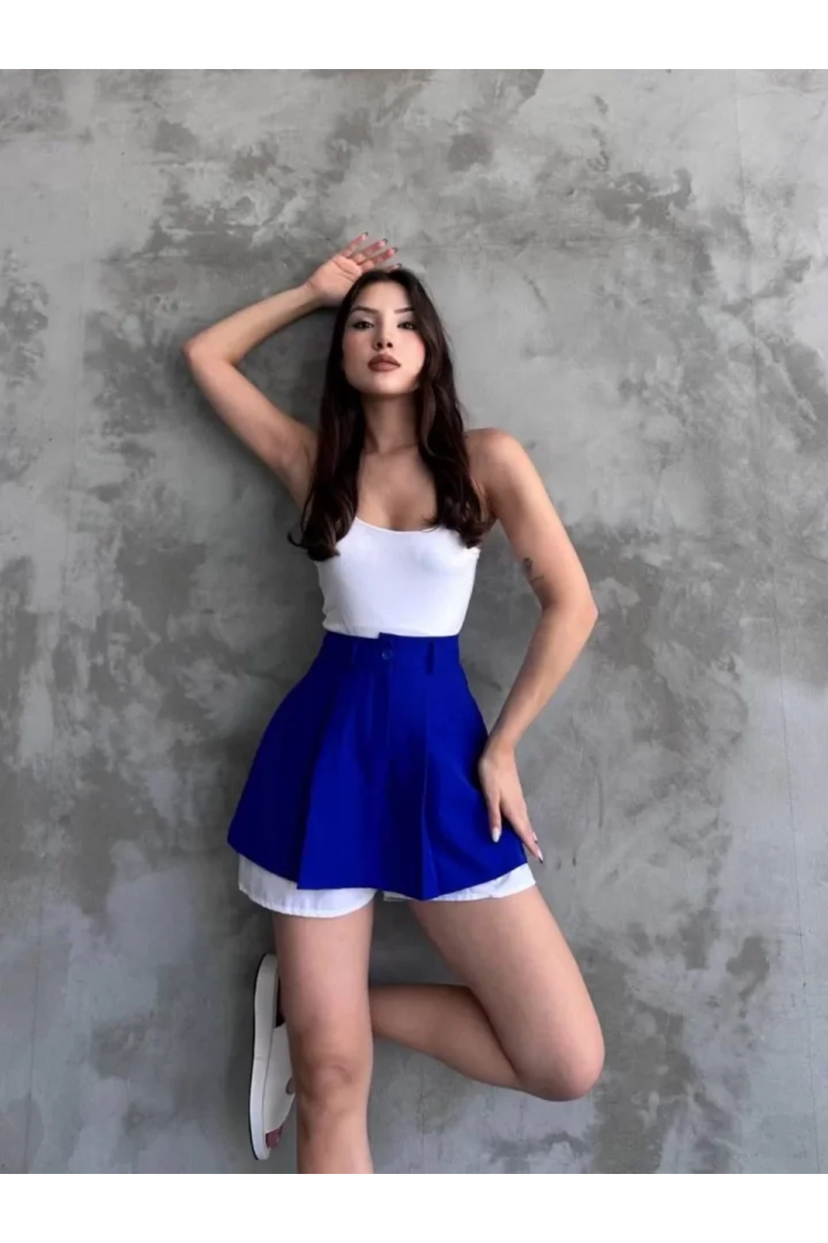 JANES Mimi Momma Boutique Çift Katli Şortlu Etek - Mavi Fiyatı ...