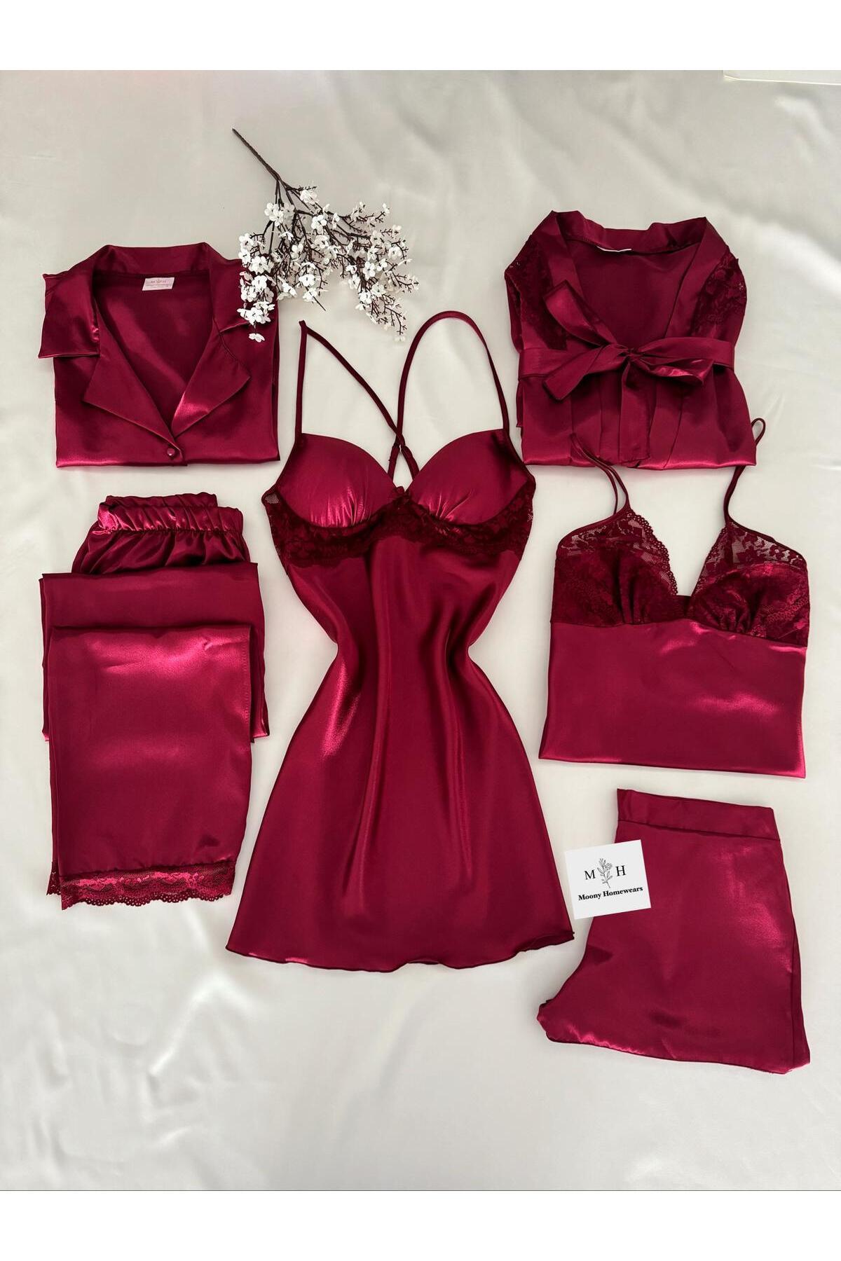 MH Moony Homewears 6'lı Lacivert Kutulu Altılı Crump Kaplı Gecelik ...