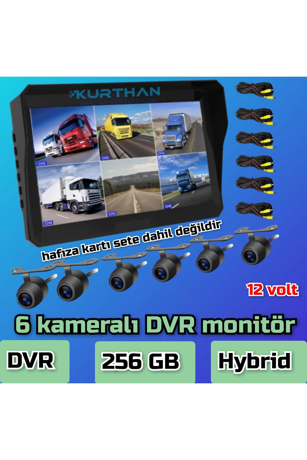 Twogo Tarım Araçlarına Özel 10 Inç Hybrid Dvr Monitör Ve 6 Adet Kamera ...