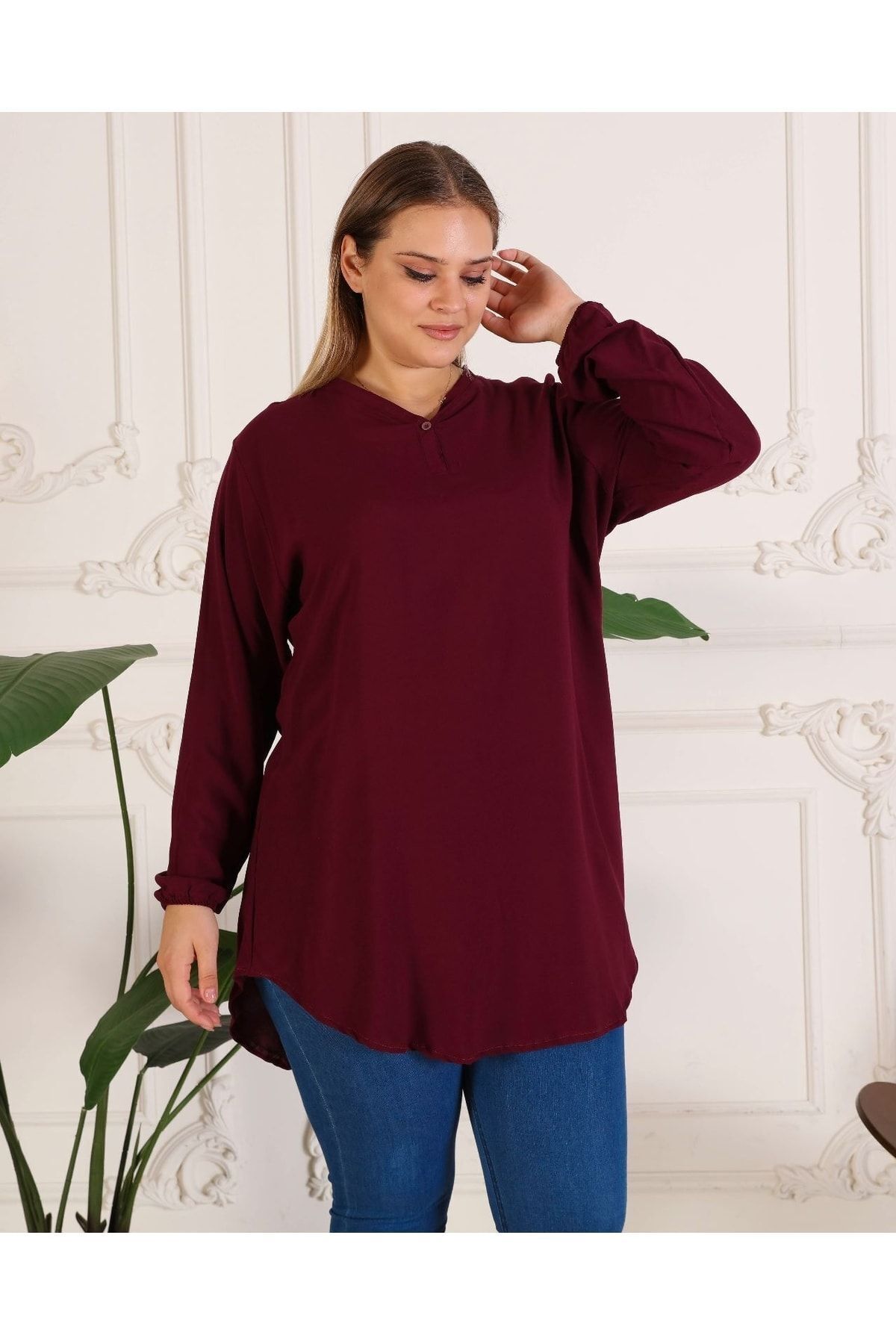 MIZMIZ Belmando Viskon Yumuşak Kumaş Pamuklu Dokuma Rahat Tunik ...