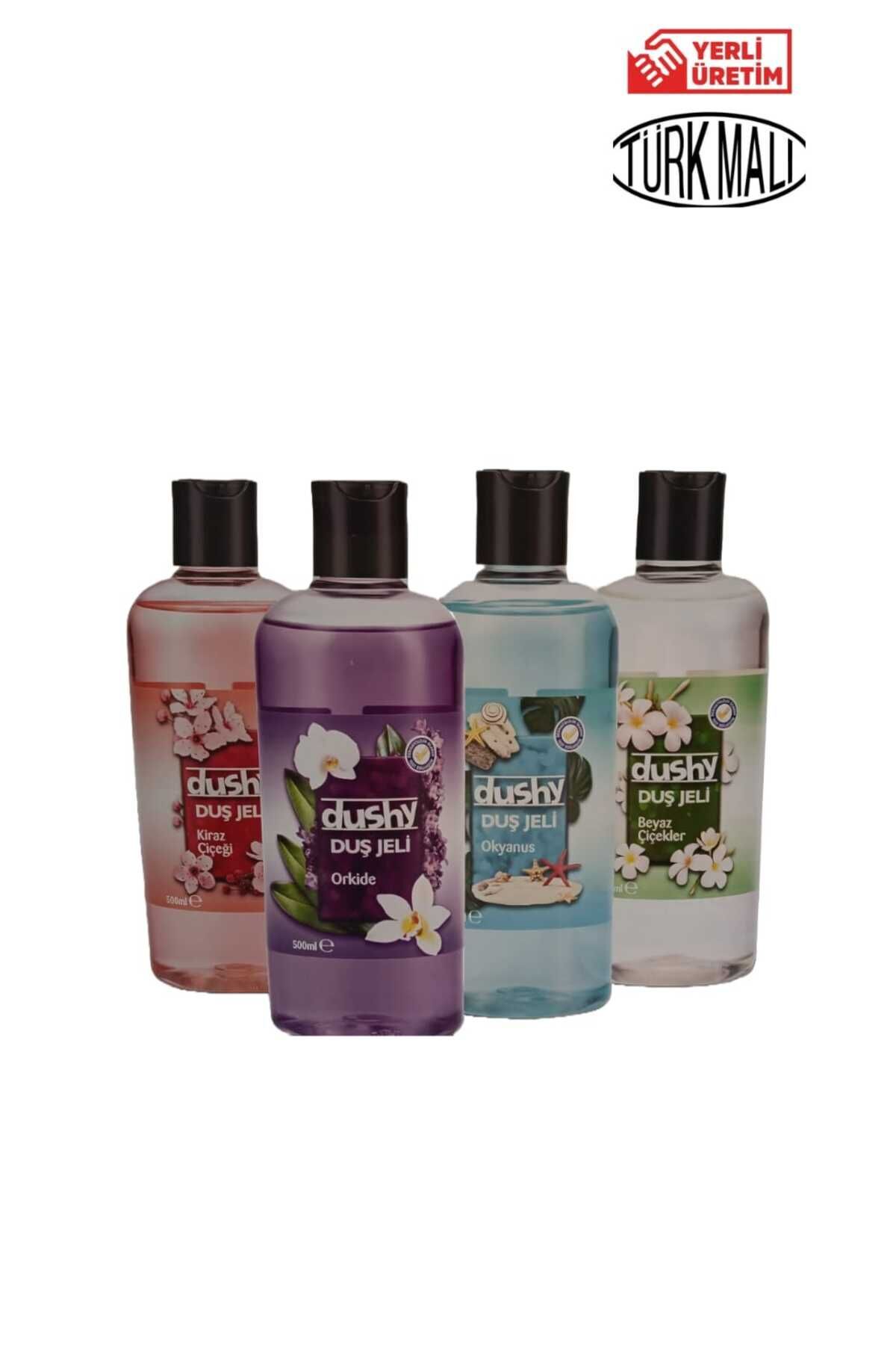dushy DUŞ JELİ DUSHY 500 ML X 4 ADET (KİRAZ ÇİÇEĞİ+ORKİDE+OKYANUS+BEYAZ ...