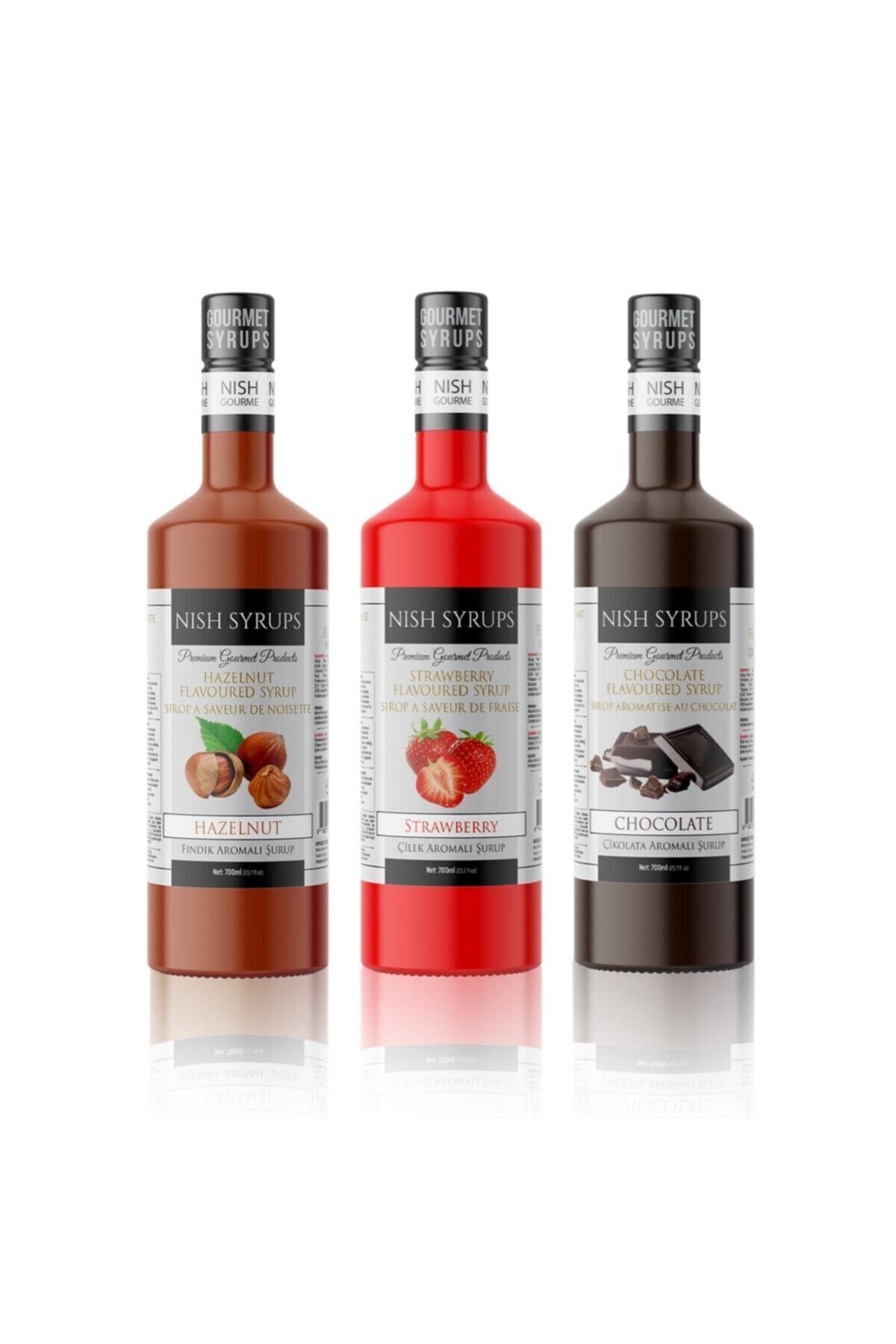 Nish Coffee Nish Fındık Çilek Çikolata Şurupları 3 X 700 Ml - Fiyatı ...