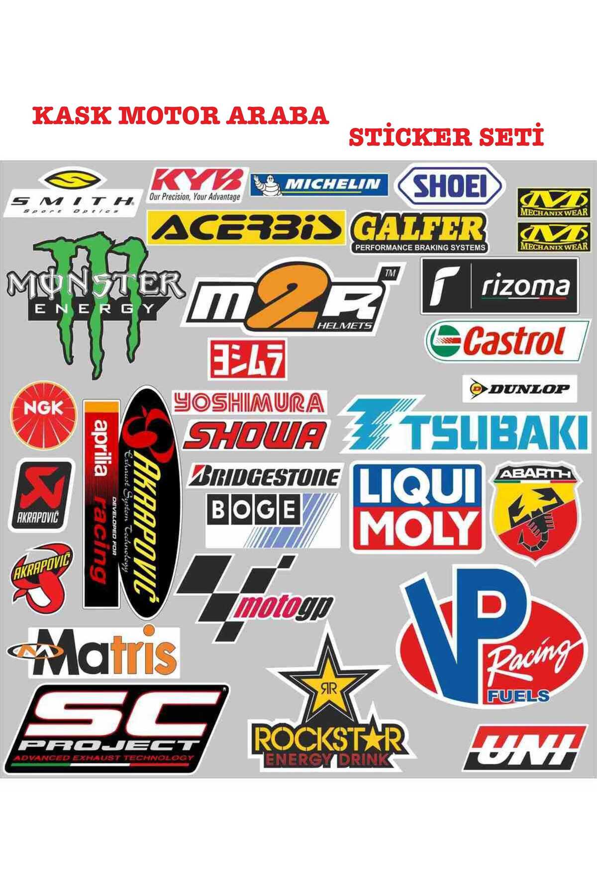 SIRADIŞI REKLAM KASK MOTOR ARABA STICKER SETİ AKRAPOVIC MONSTER SC ...