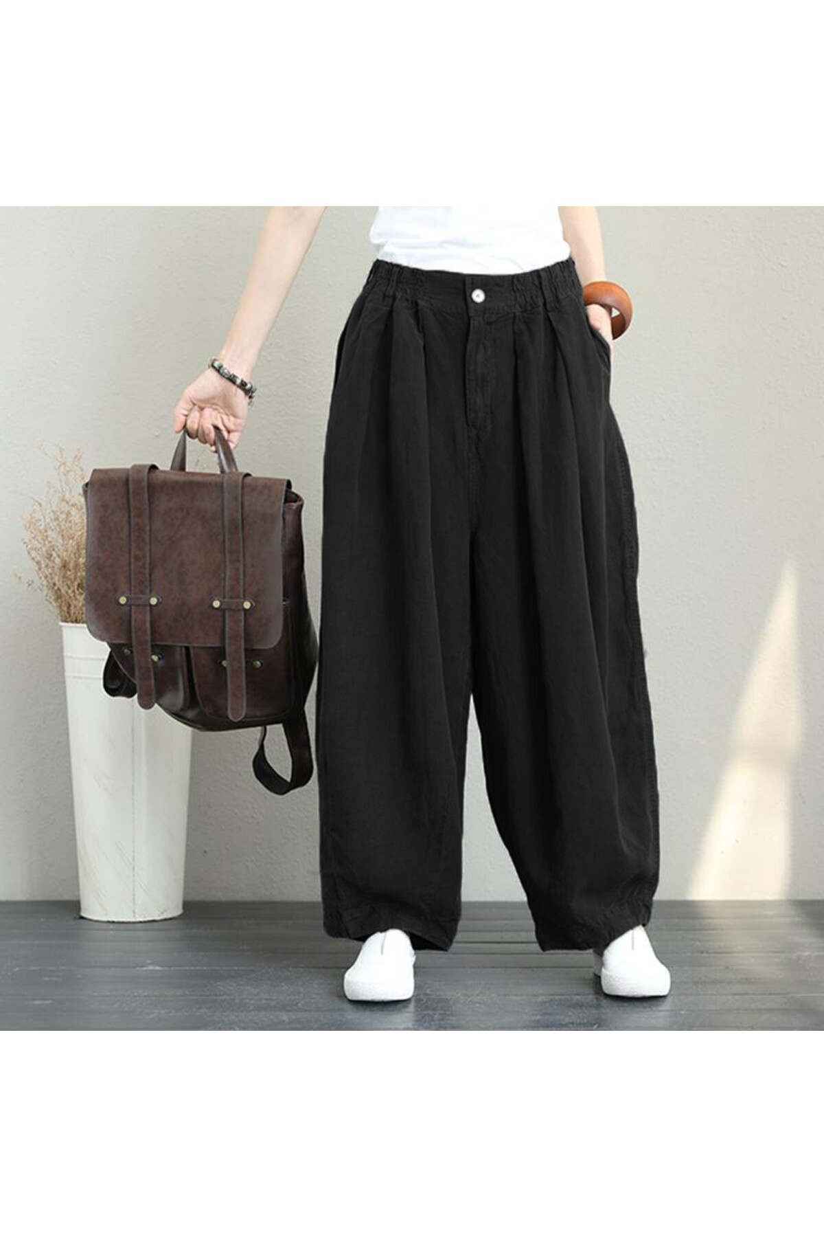 1tarz Toridas Yazlık Günlük Şalvar Kadın Pantolon bttr353siyah Fiyatı ...