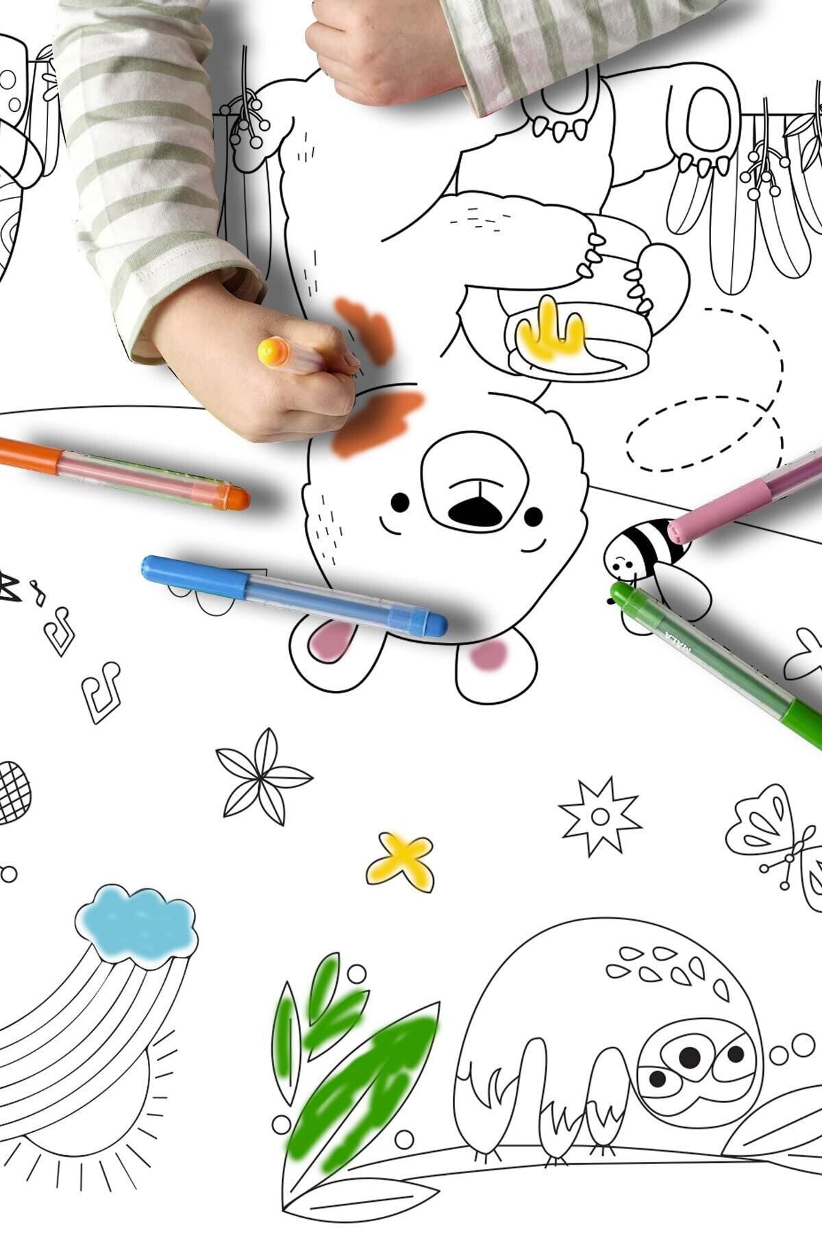 PopŞeker Sevimli Dostlar - Hayvanlar Alemi - Dev Boyama Kağıdı - Boyama Rulosu - Büyük Boy 5 ...