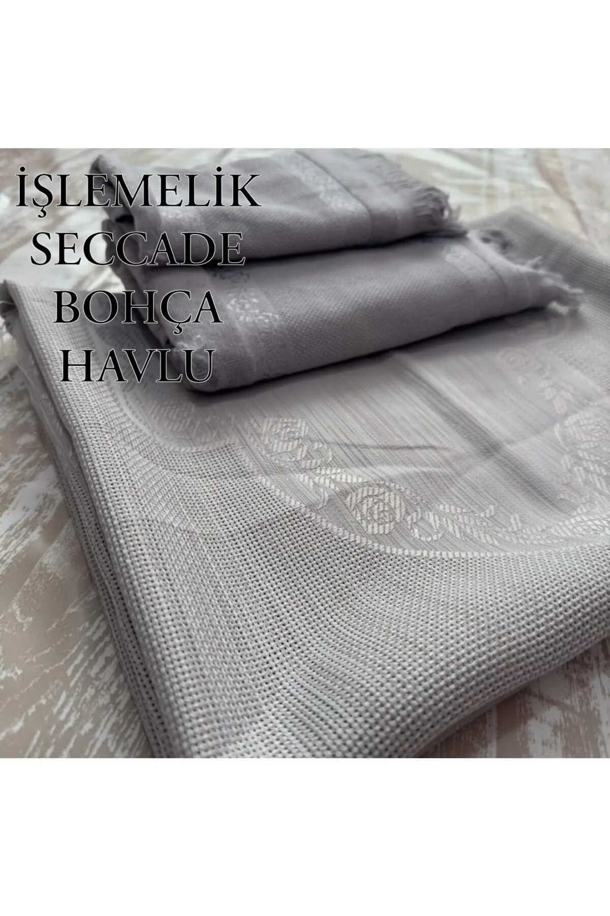 HMZ ETAMİN İŞLEMELİK SECCADE BOHÇA VE HAVLU . İŞLEMELİK SECCADE BOHÇA ...
