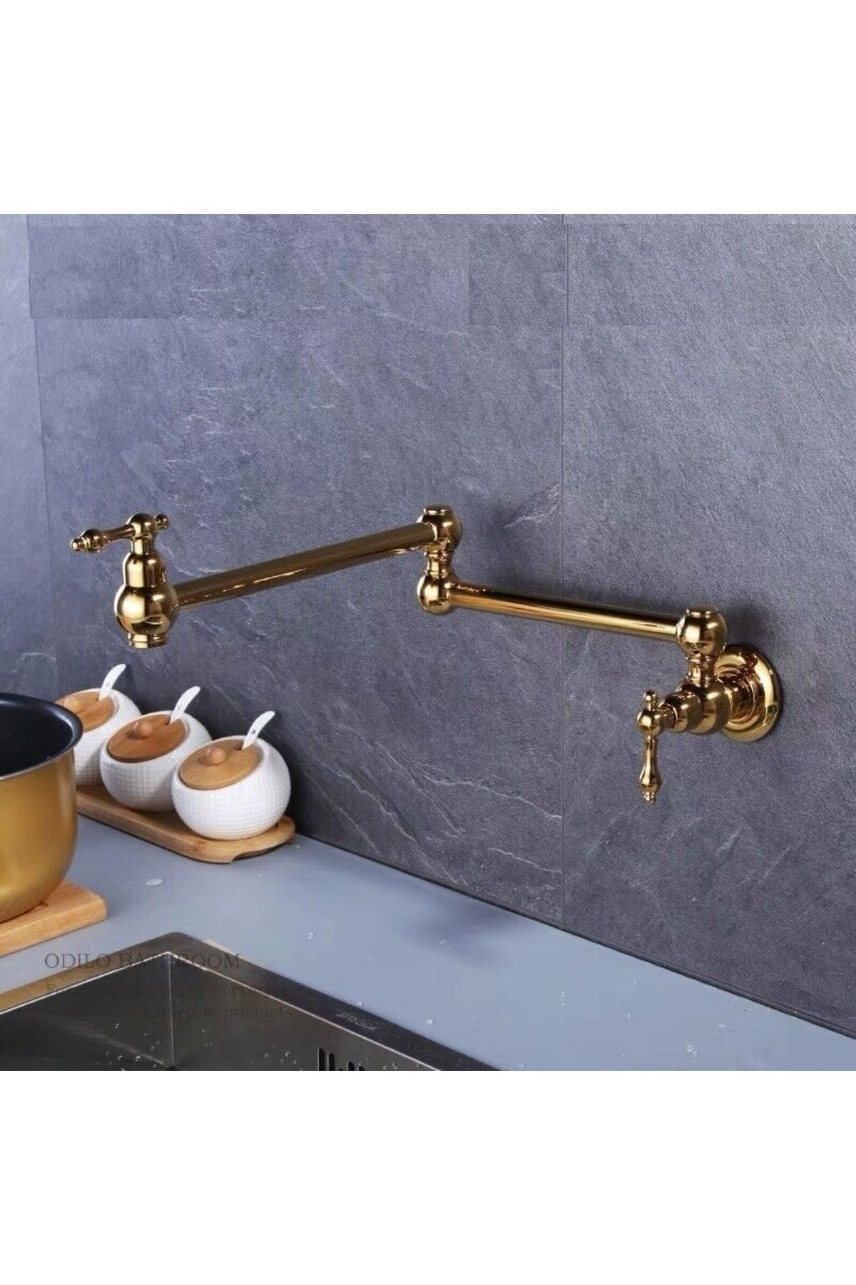 OEM Mutfak Ocak Üstü Musluk Pot Yeni Model Ithal Gold Altın Dore 7 Yıl ...