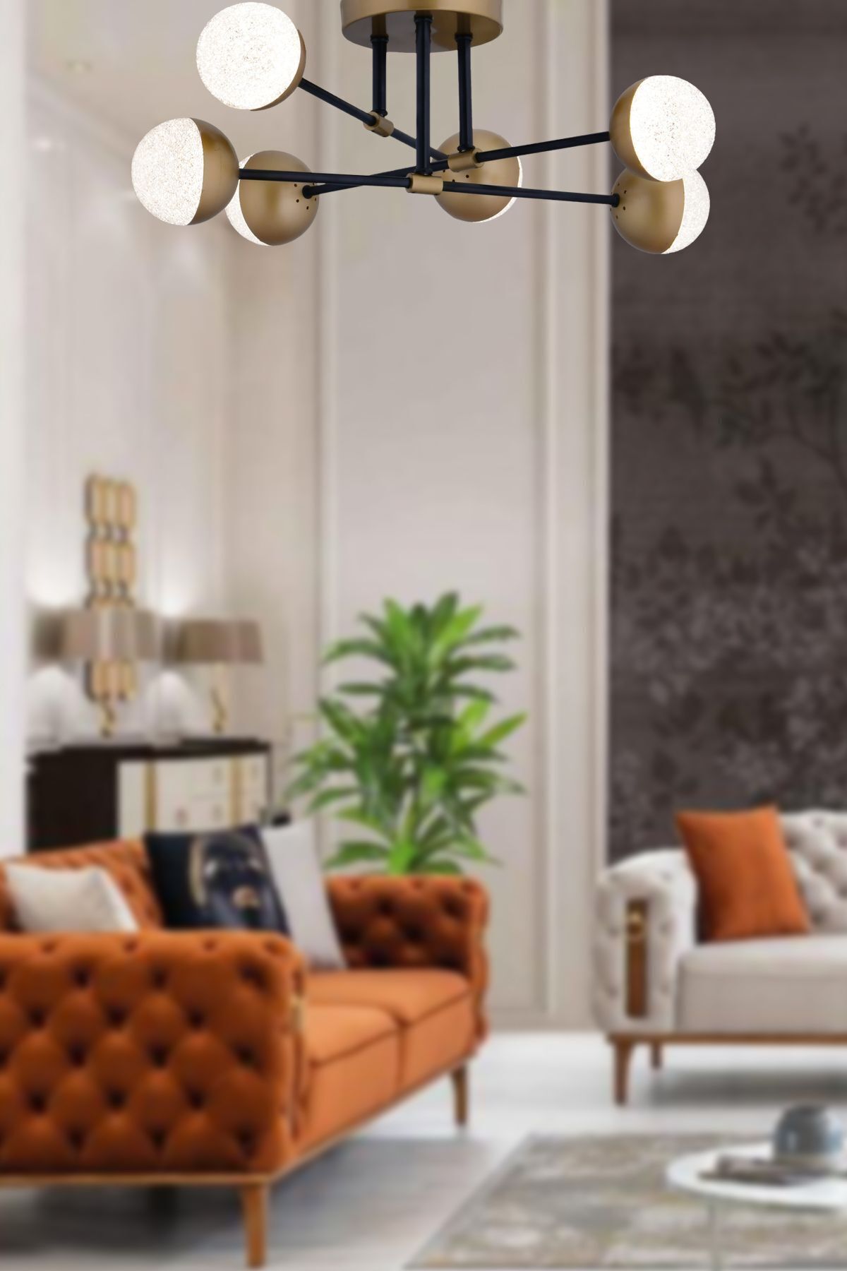 Step Aydınlatma Misty Avize Modeli 3 Renk Yanan 6lı Ledli Modern Siyah ...