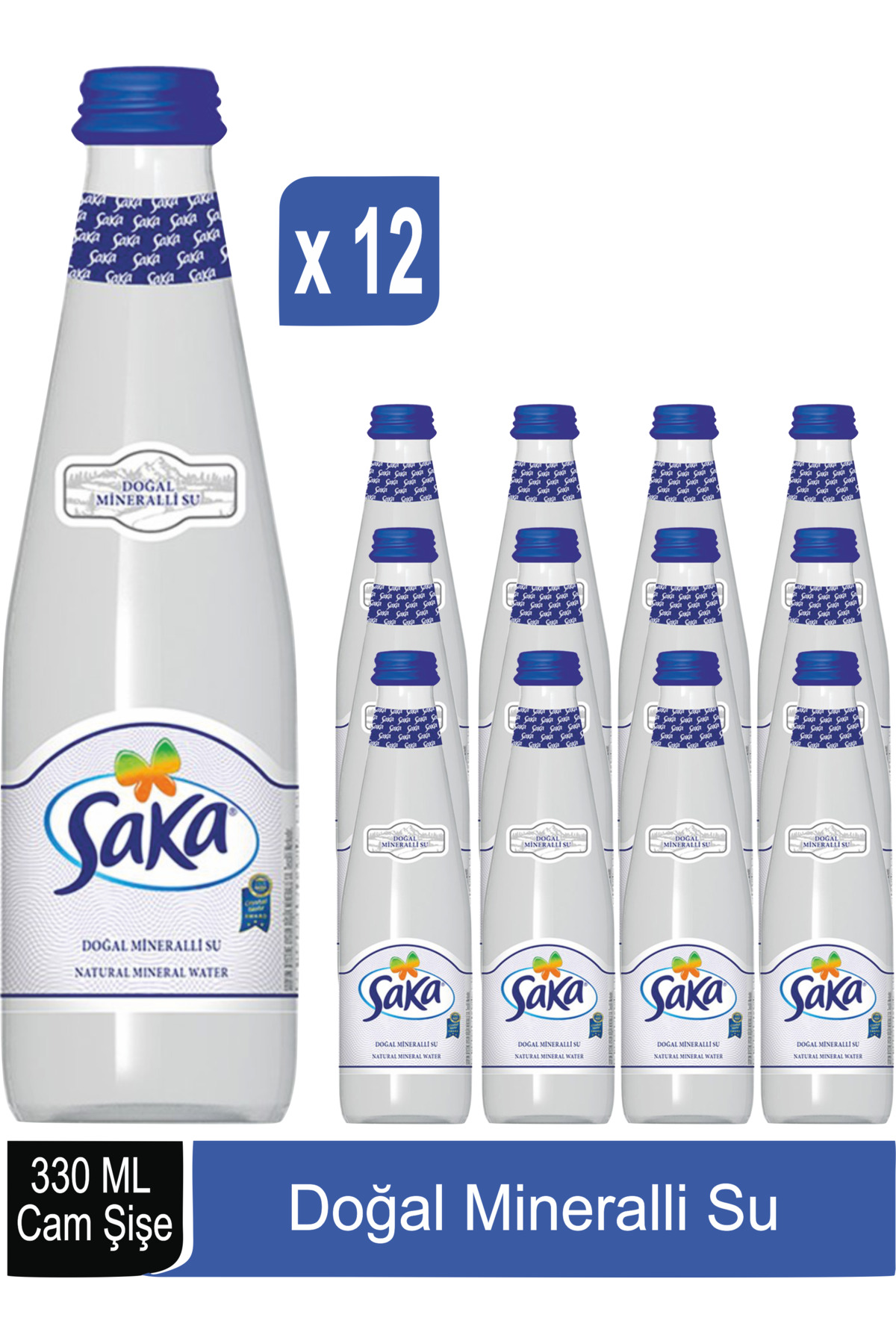 saka SU Doğal Mineralli Su Cam Şişe 330 ML x 12Fiyatı, Yorumları - Trendyol