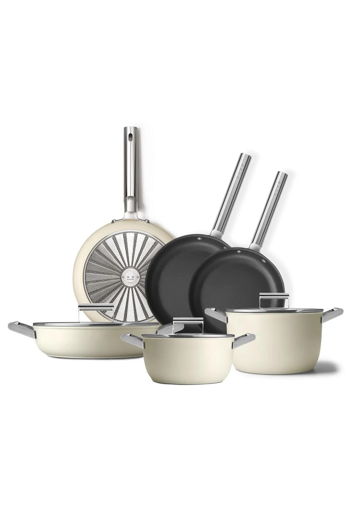 Smeg Cookware 50's Style Grande Krem 6'lı Tencere&tava Seti ...
