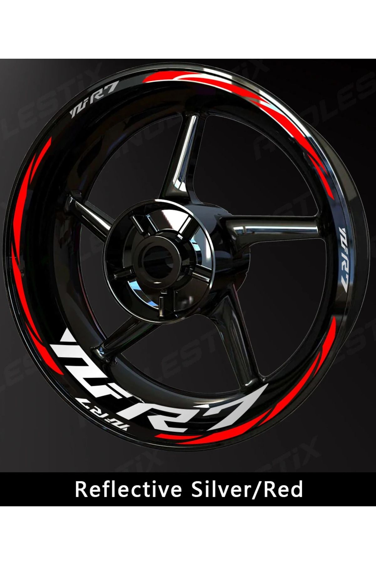 SA Printpro Yamaha R7 Jant Şeridi Kırmızı Reflektif Sticker Jant Etiket ...