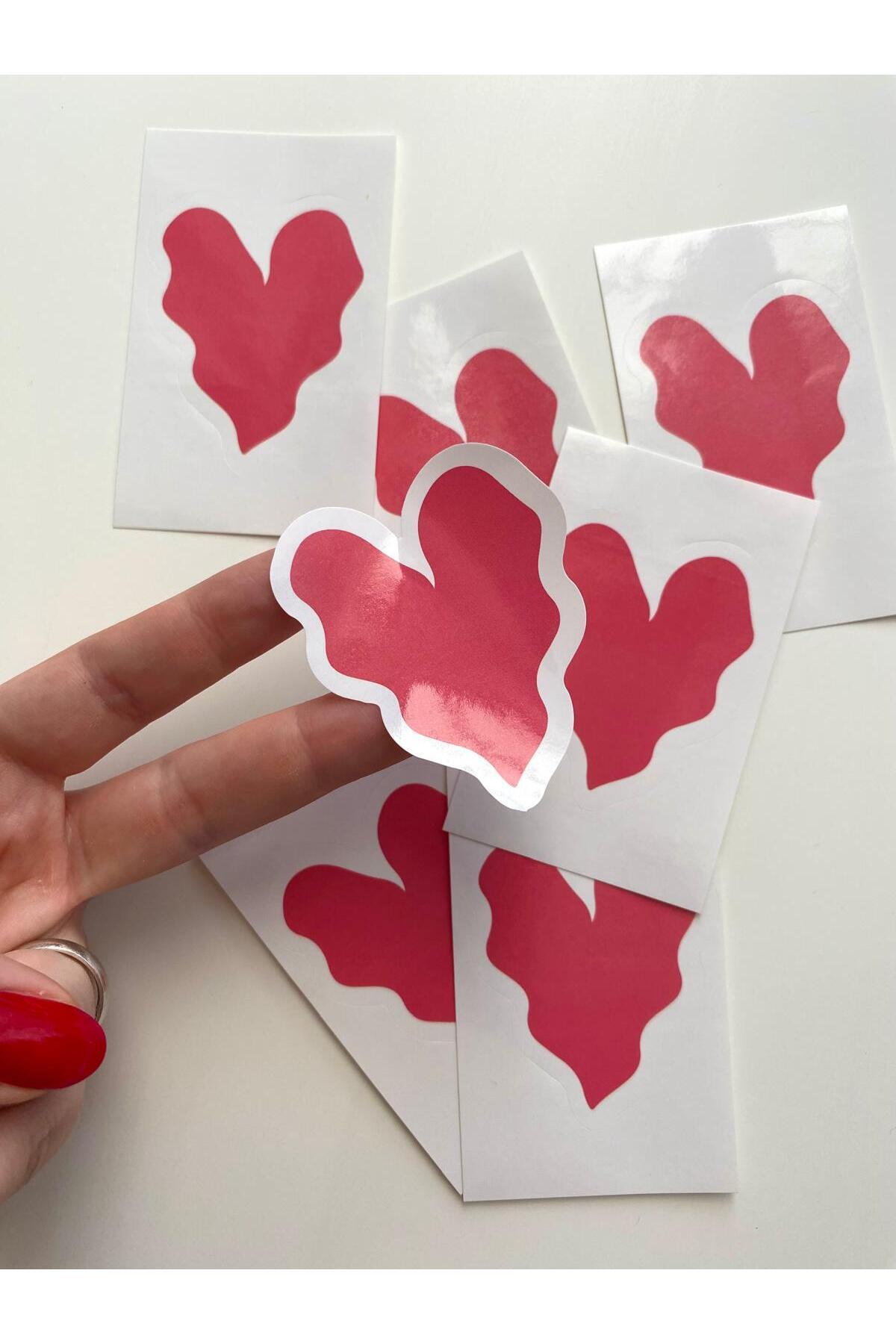 Meak Tasarım Pembe Kalp Kesim - Yapışkanlı Sticker - 50 Adet Fiyatı ...