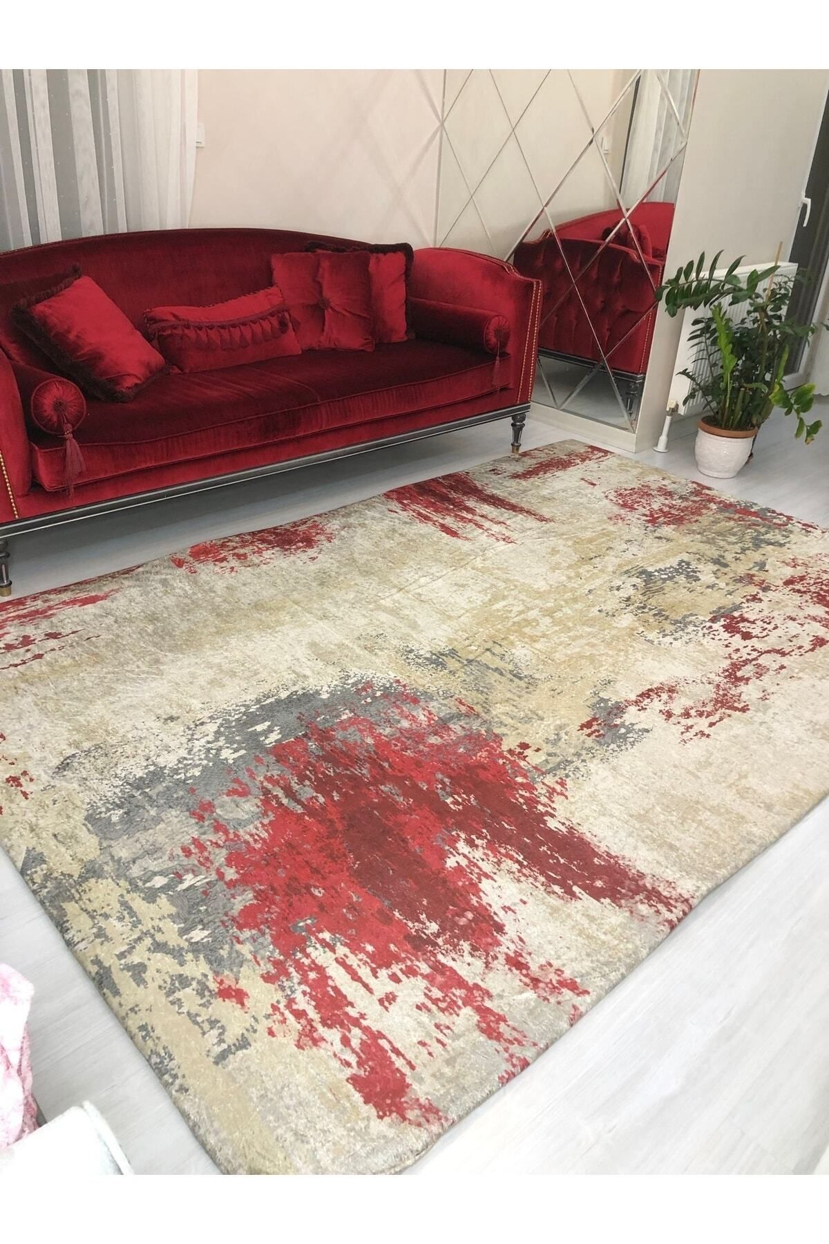 Madame Clean Home Yeni Model Kırmızı Jet Model Lastikli Halı Örtüsü ...