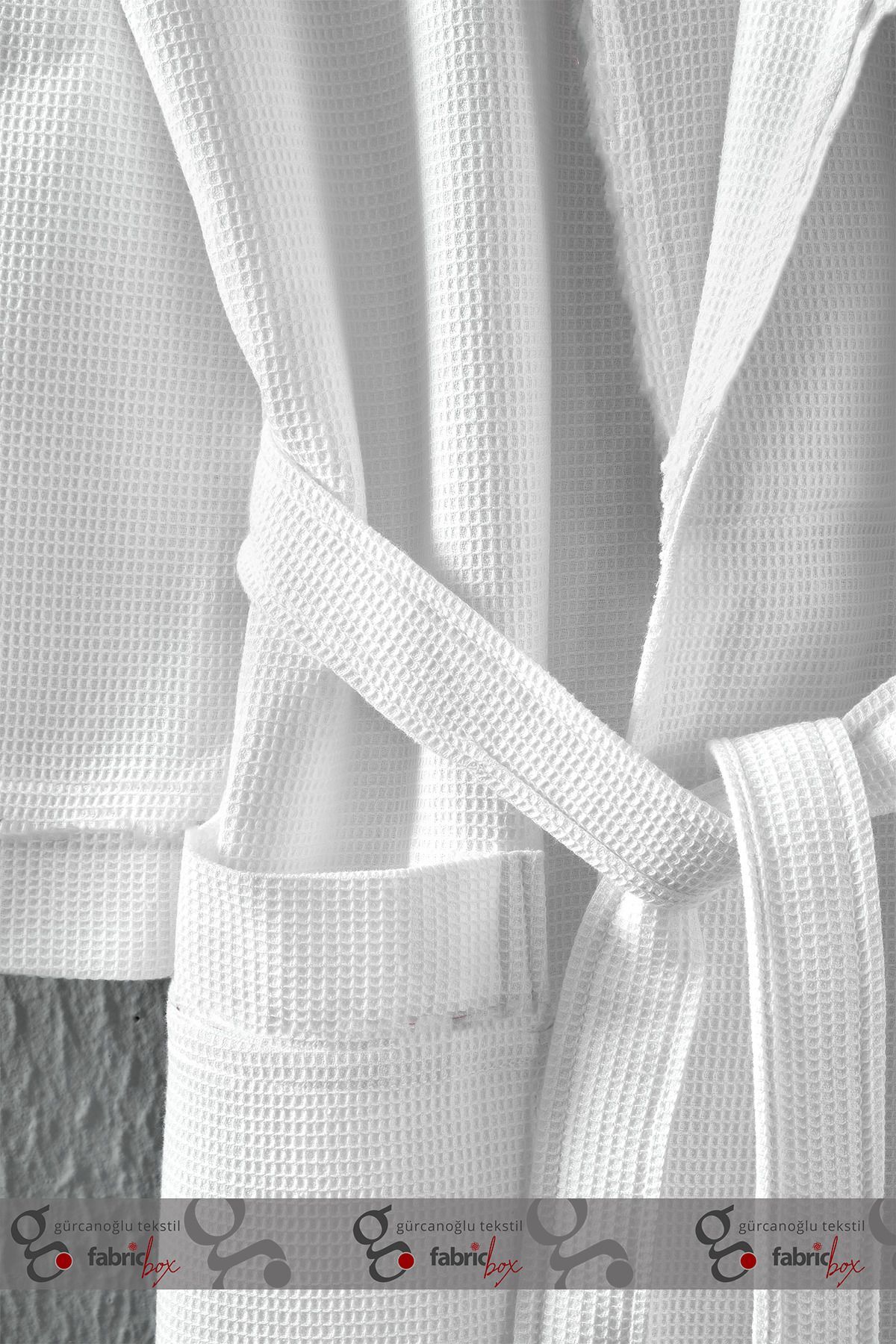 Fabric Box 100% Natural Cotton Pique Bathrobe Sauna Beach and Bath ...