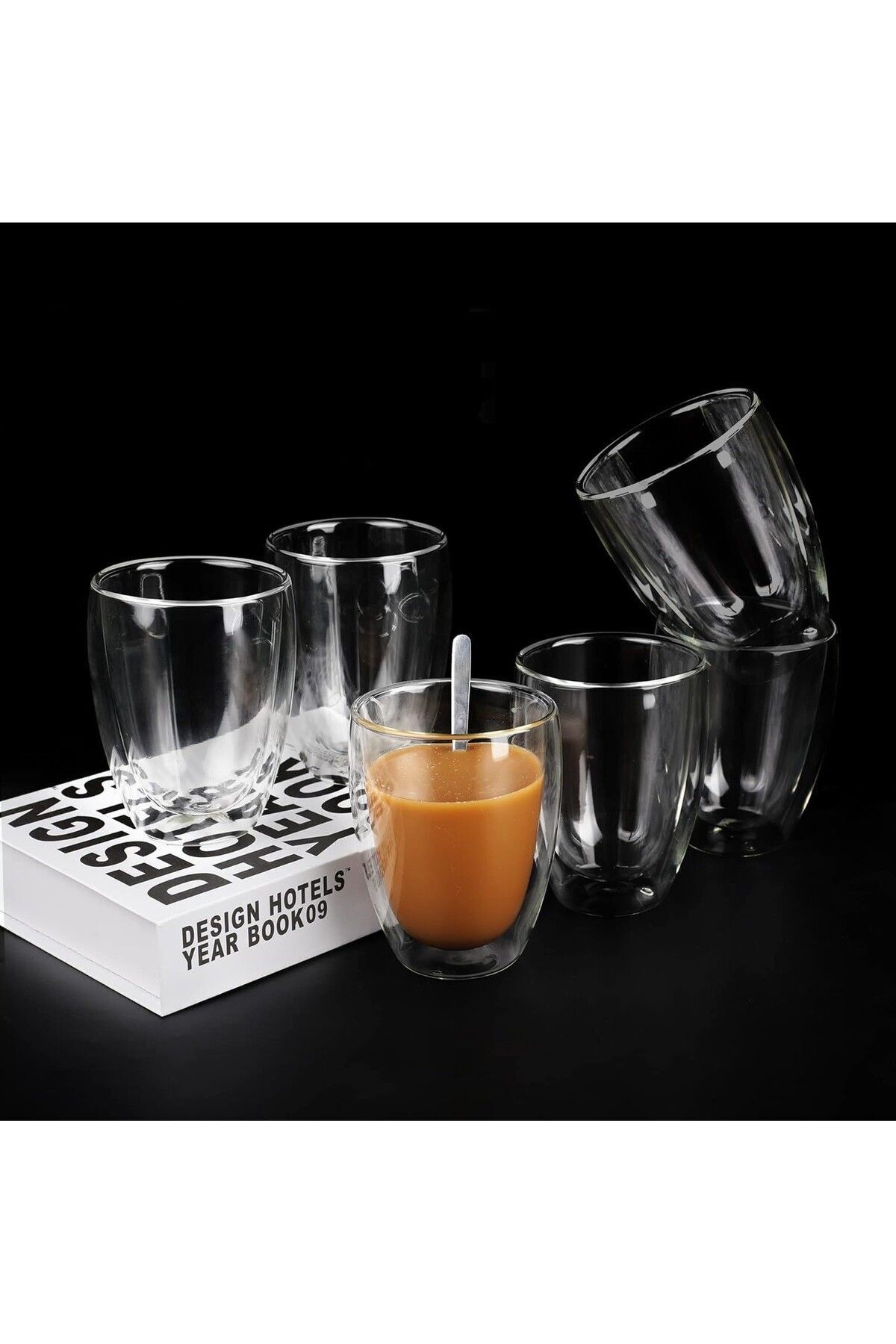 TARIK HOME 3 Adet 220 ml Isıya Dayanıklı Çift Camlı Cidarlı Su Mesrubat ...