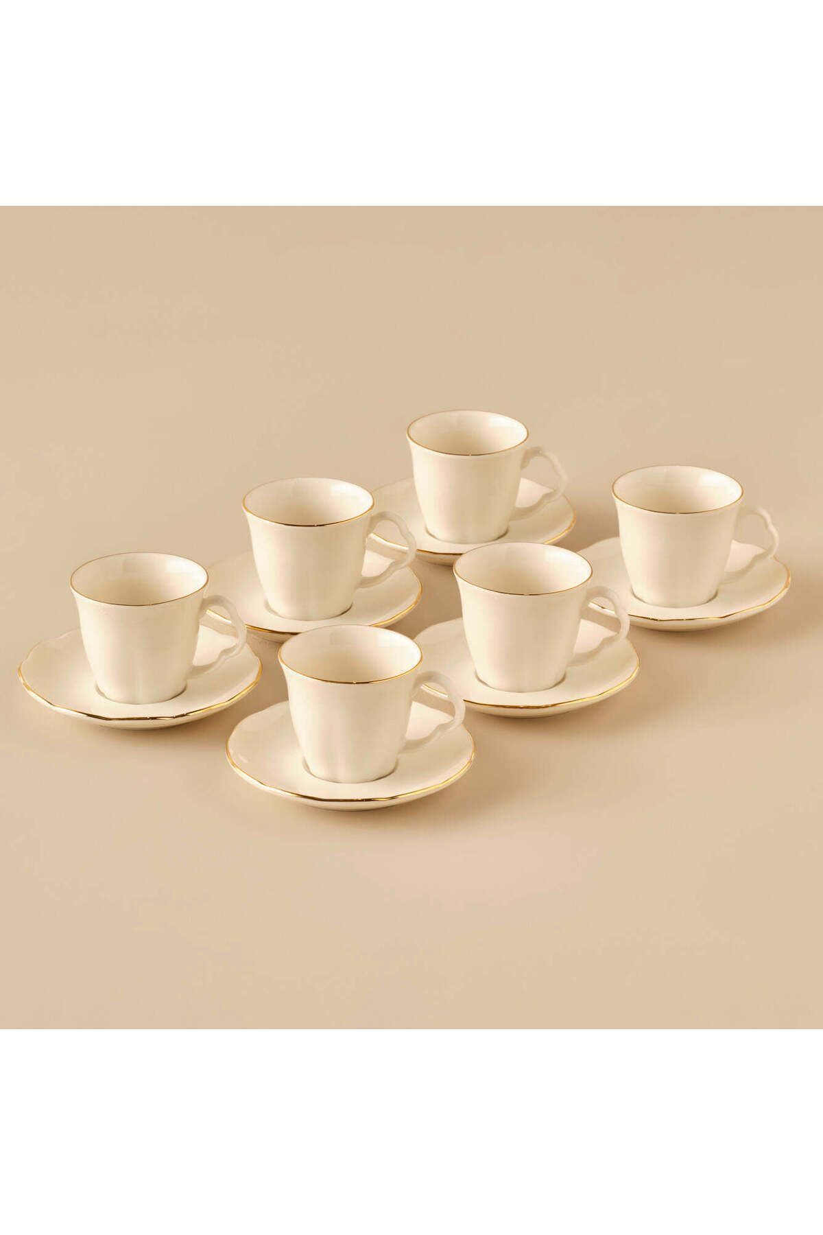 Bella Maison Clover Porselen 6'lı Kahve Fincanı Gold (80 cc) - Fiyatı ...