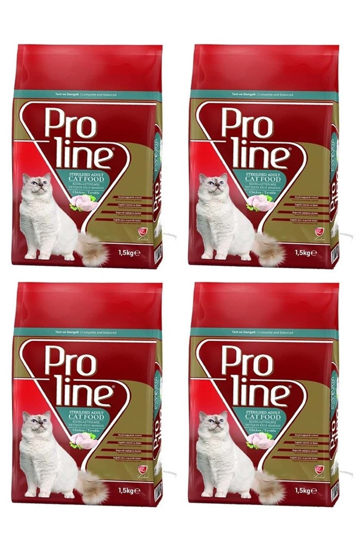 Proline Proline Tavuklu Kısırlaştırılmış Kedi Maması 1.5 Kg X 4 Adet ...