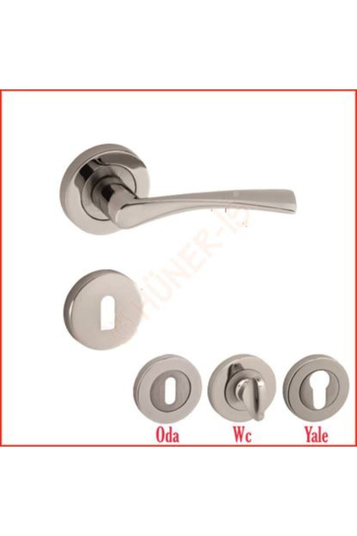 Genel Markalar Bravo Kapı Kolu Rozetli Nikel Saten Oda (1 TAKIM) - Sol ...