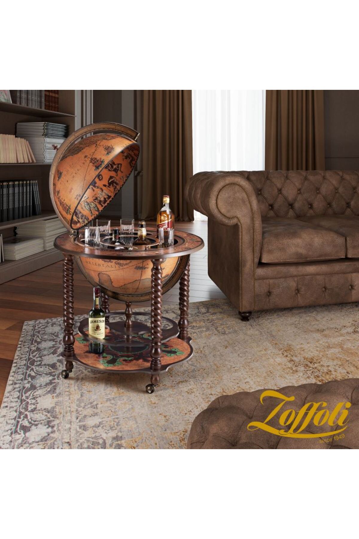 Zoffoli Italyan Klasik Noble Bacco Ayaklı Tekerlekli Klasik Bar Ve ...