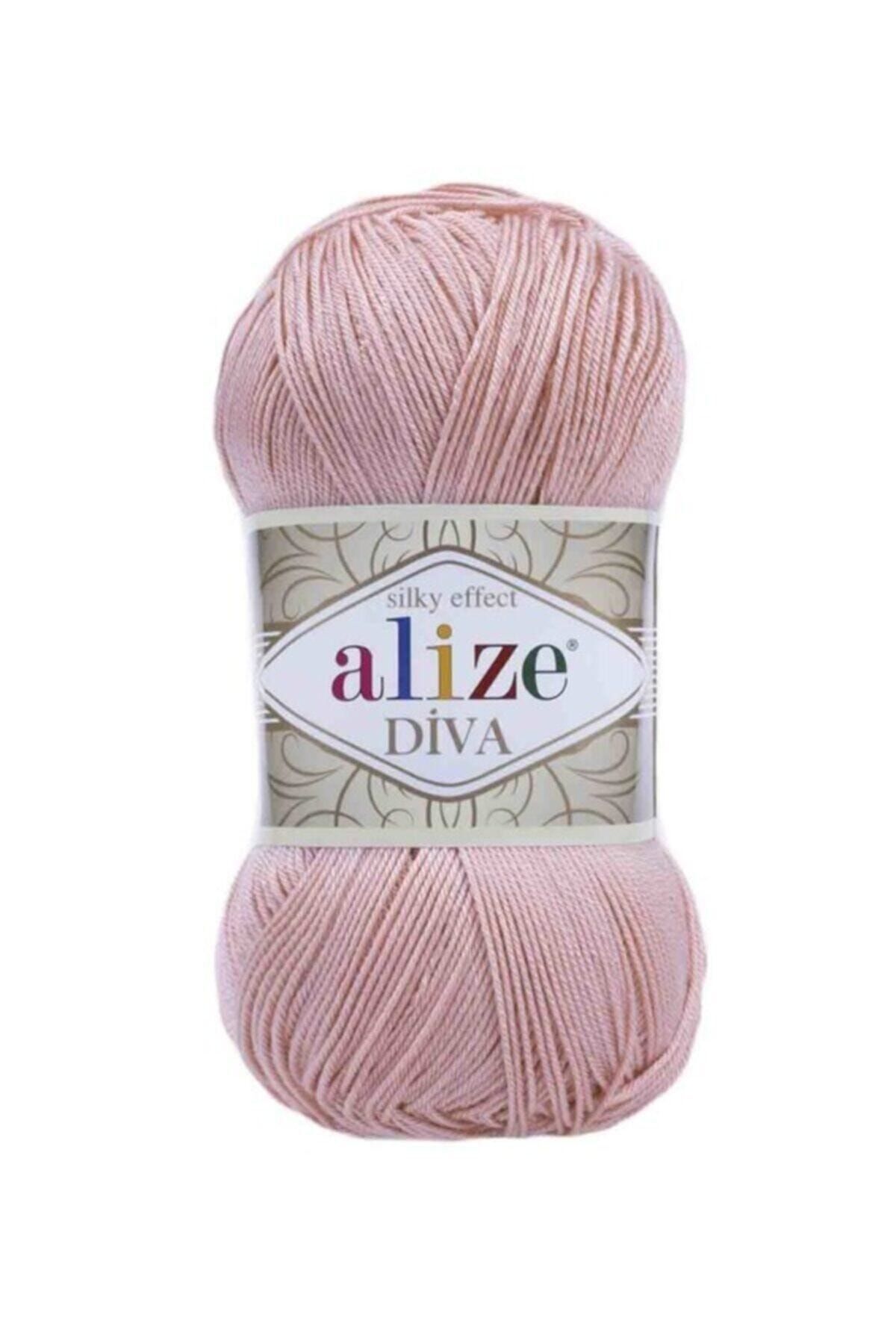 Alize 5 Adet Diva Merserize İnce İp Yazlık Bikini Bustiyer Bluz Örgü İpi 363 Gelin Pembesi ...