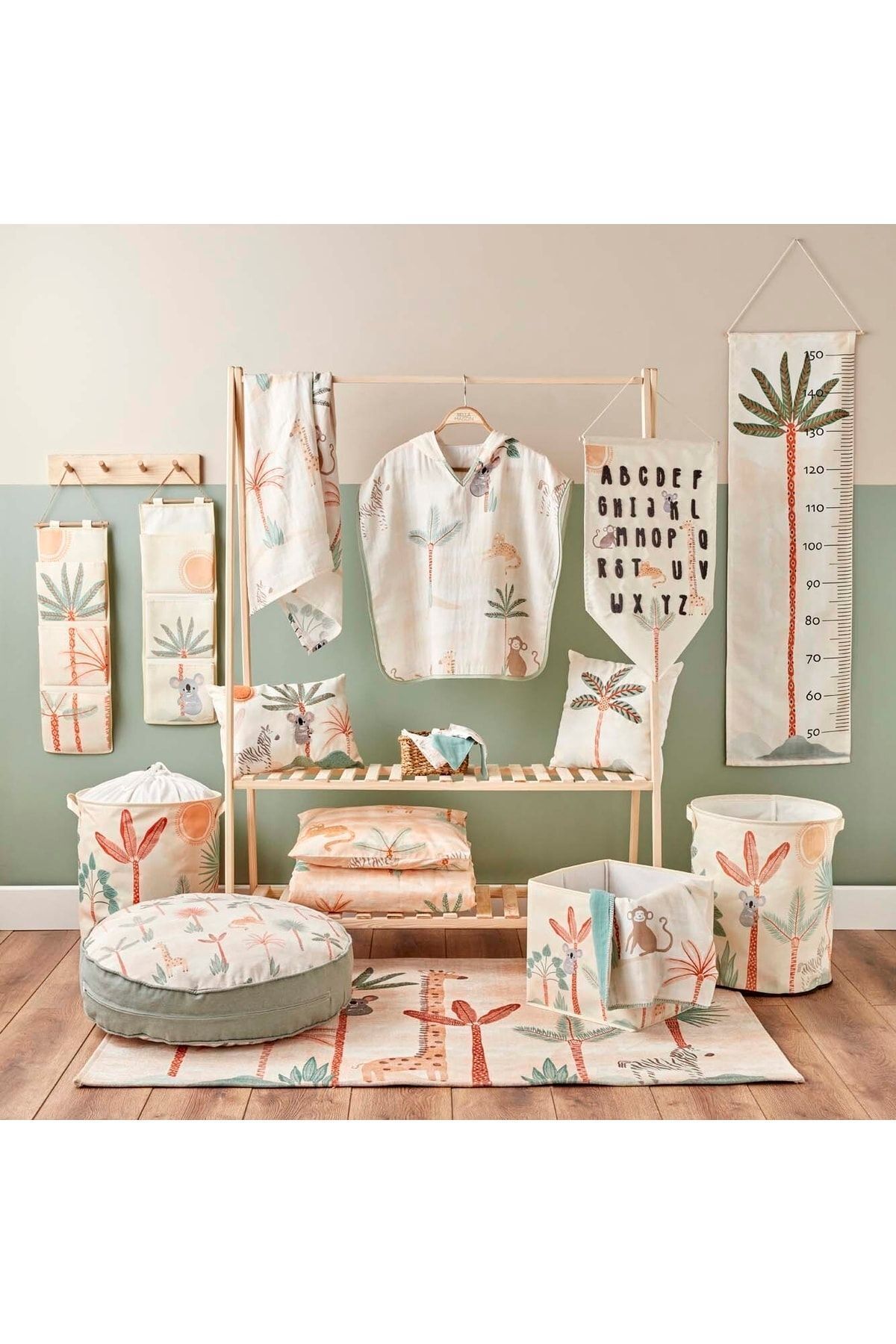 Bella Maison Abstract Safari Ağzı Büzgülü Çamaşır Sepeti Mix (36x40 Cm ...