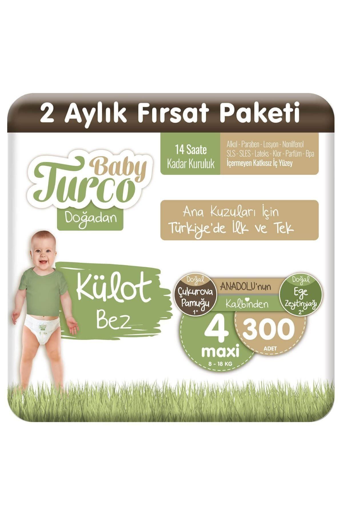 Baby Turco Doğadan Külot Bez 4 Numara Maxi 300 Adet Fiyatı, Yorumları ...