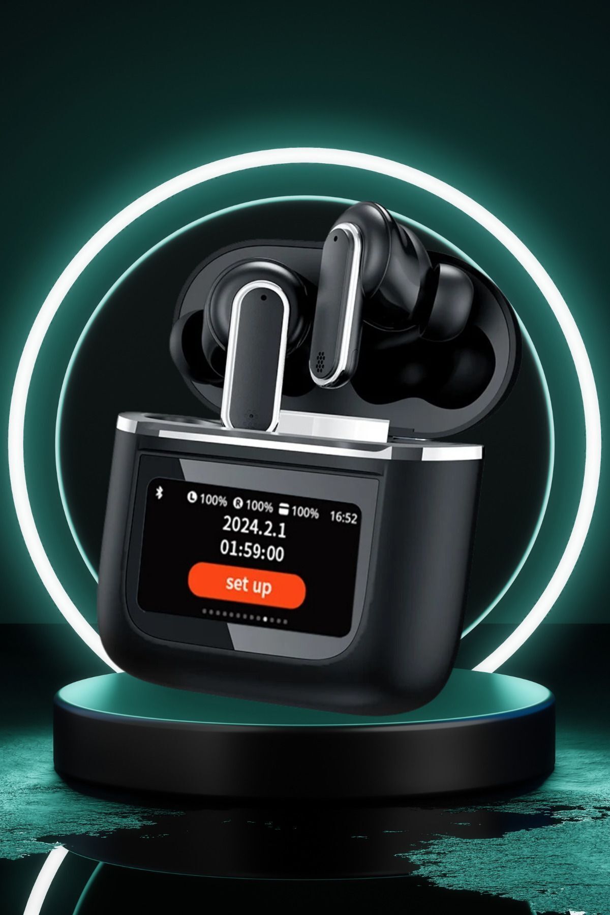 L'eDoren YX27 ANC Bluetooth kablosuz kulaklık TWS dokunmatik LCD ekran ...