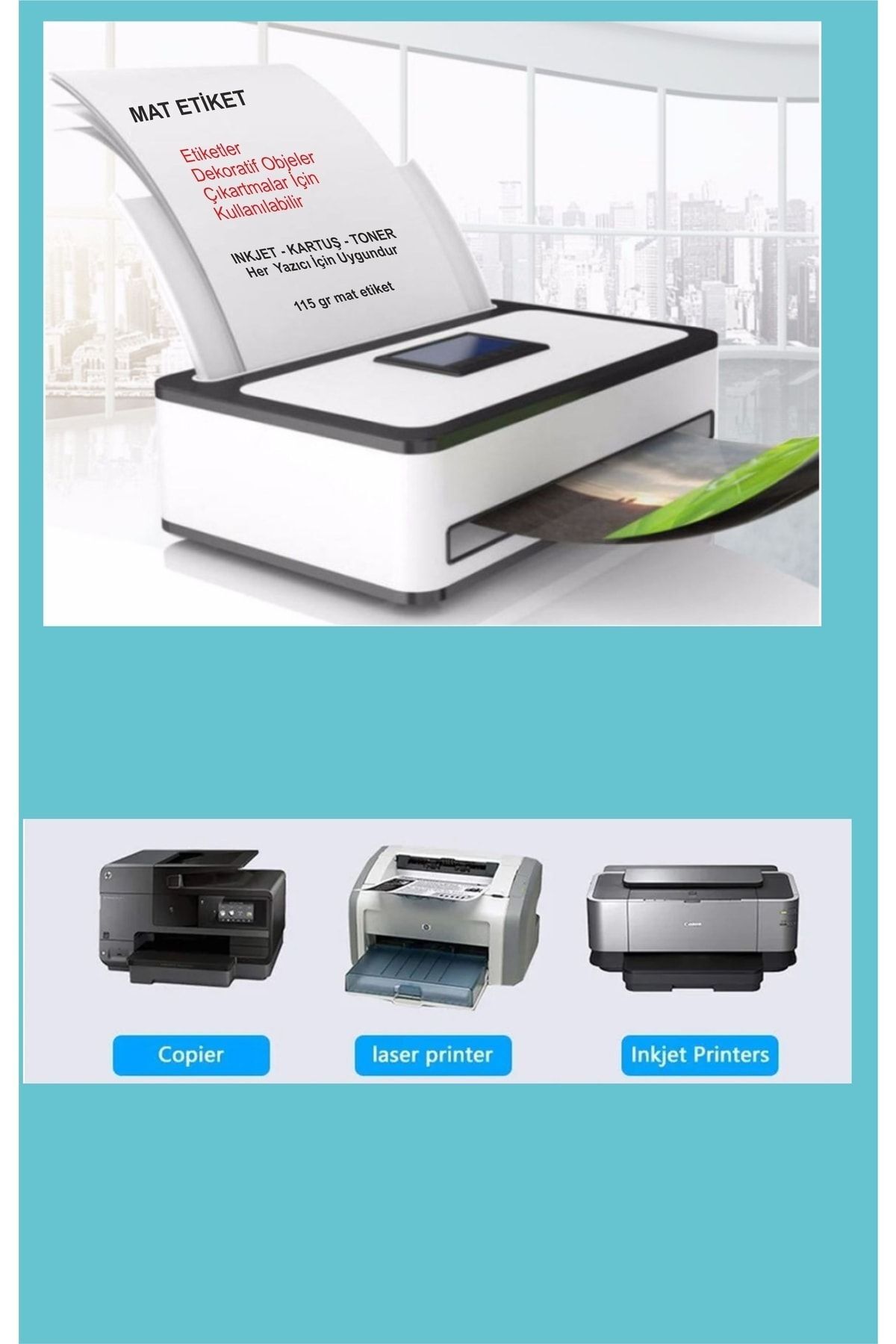 Hsn 25 Adet Yapışkanlı Mat A4 Etiket Kartuşlu Mürekkepli Tüm Yazıcılara ...