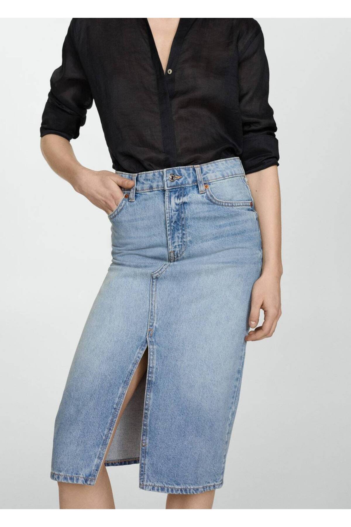 MANGO Midi denim etek Fiyatı, Yorumları - Trendyol