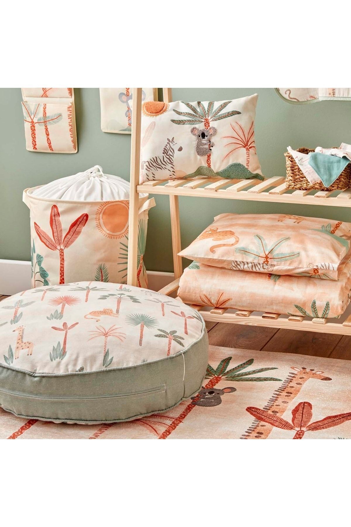 Bella Maison Abstract Safari Ağzı Büzgülü Çamaşır Sepeti Mix (36x40 Cm ...