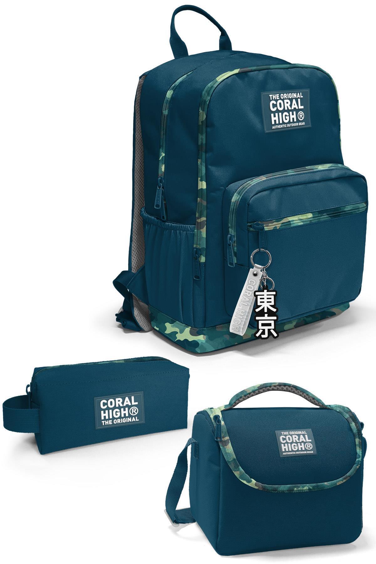 Coral High Nefti Kamuflaj Desenli 3’lü Okul Çanta Seti SET0123631 ...