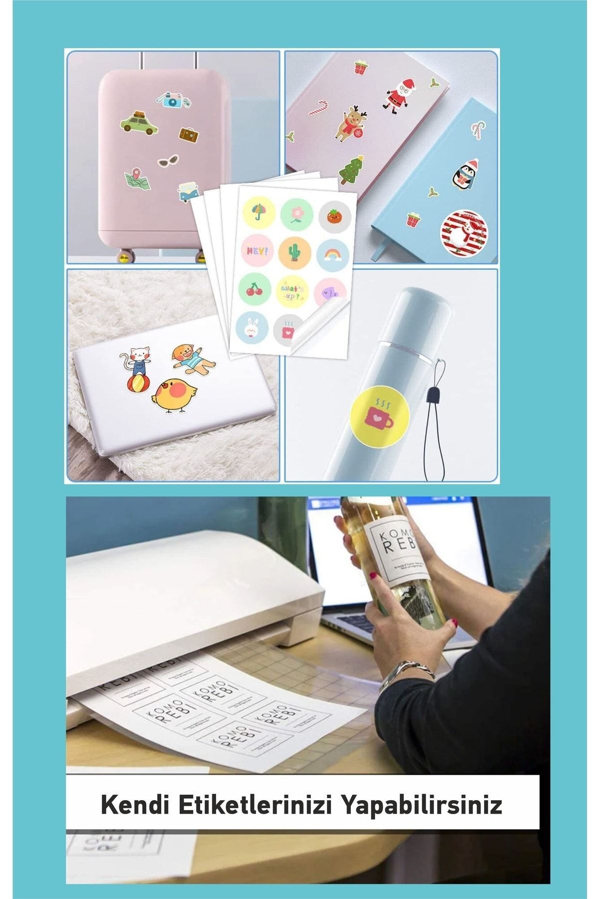 Hsn 25 Adet Yapışkanlı Mat A4 Etiket Kartuşlu Mürekkepli Tüm Yazıcılara ...