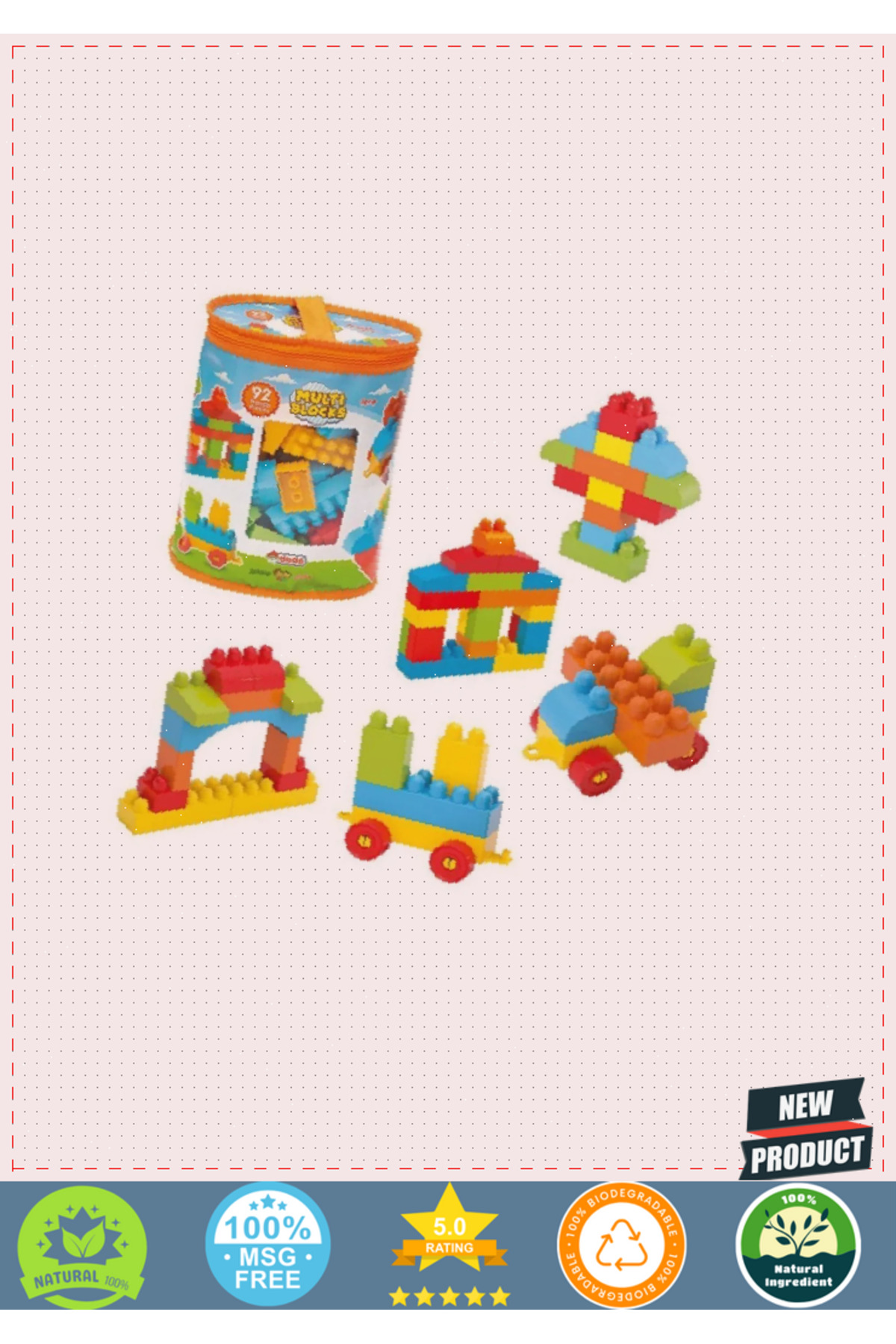 OMZ 01254 Multi Blok Seti 92 Parça 5 Litre Kız Erkek Çocuk Oyuncakları ...