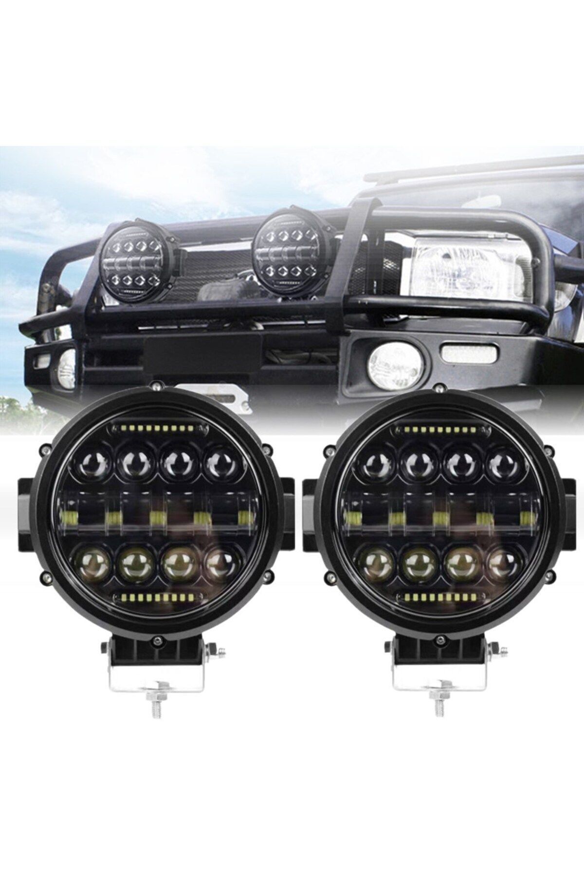 NKT GROUP Offroad Angel Adaptif 15 led 96w Çalışma Lambası Yuvarlak Sis ...