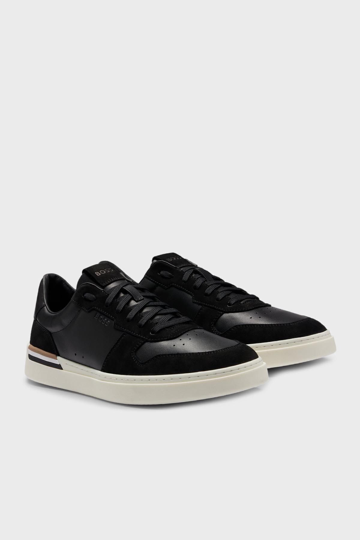 BOSS Logolu Hakiki Deri Sneaker Ayakkabı Erkek AYAKKABI 50517303 001 ...