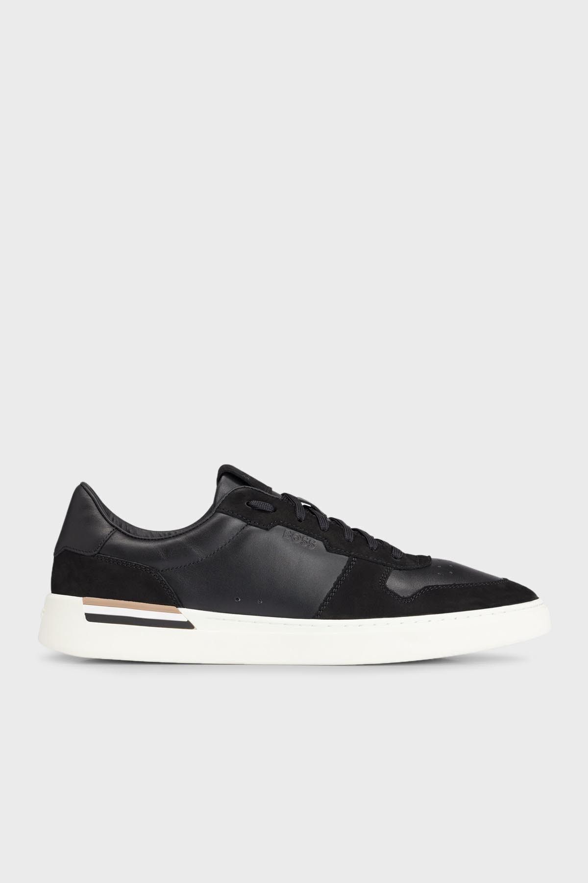 BOSS Logolu Hakiki Deri Sneaker Ayakkabı Erkek AYAKKABI 50517303 001 ...