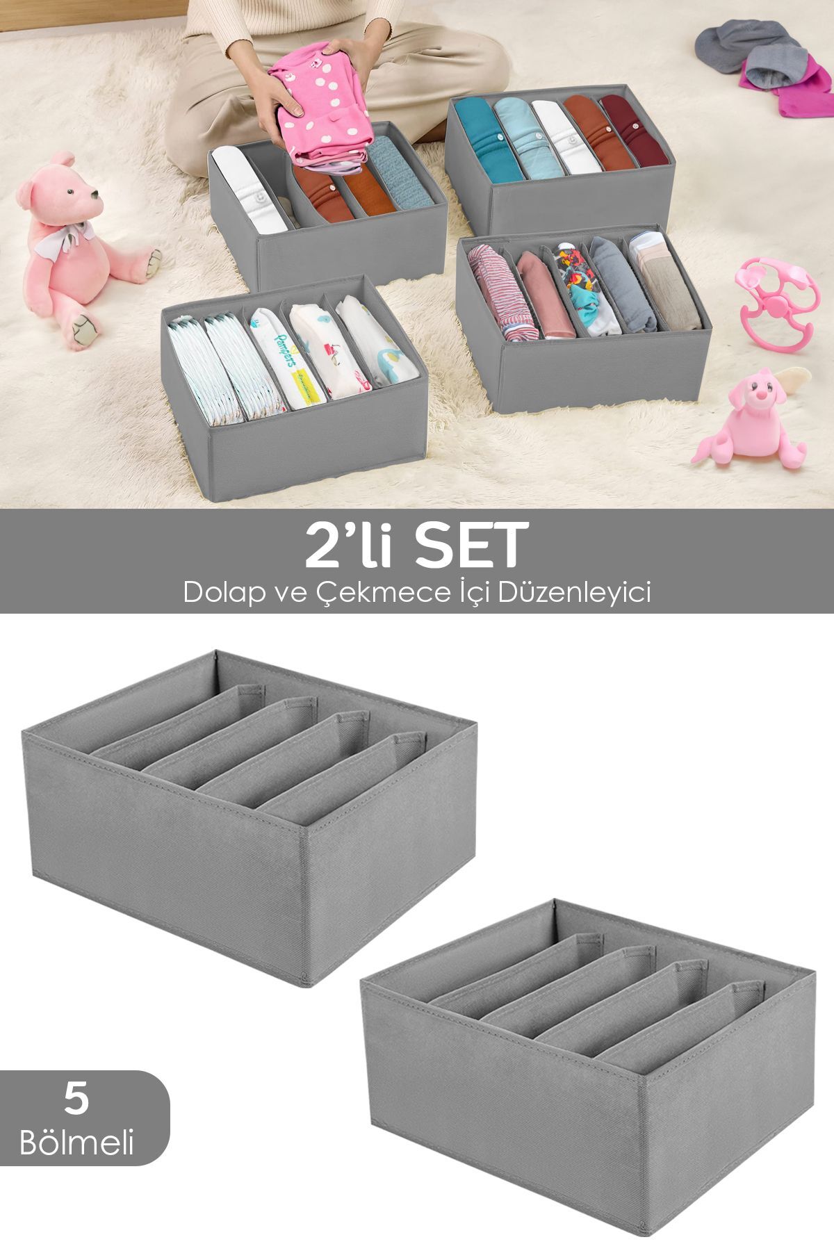 Meleni Baby 2 Adet 5 Bölmeli Çekmece Içi Düzenleyici Bebek Organizer ...