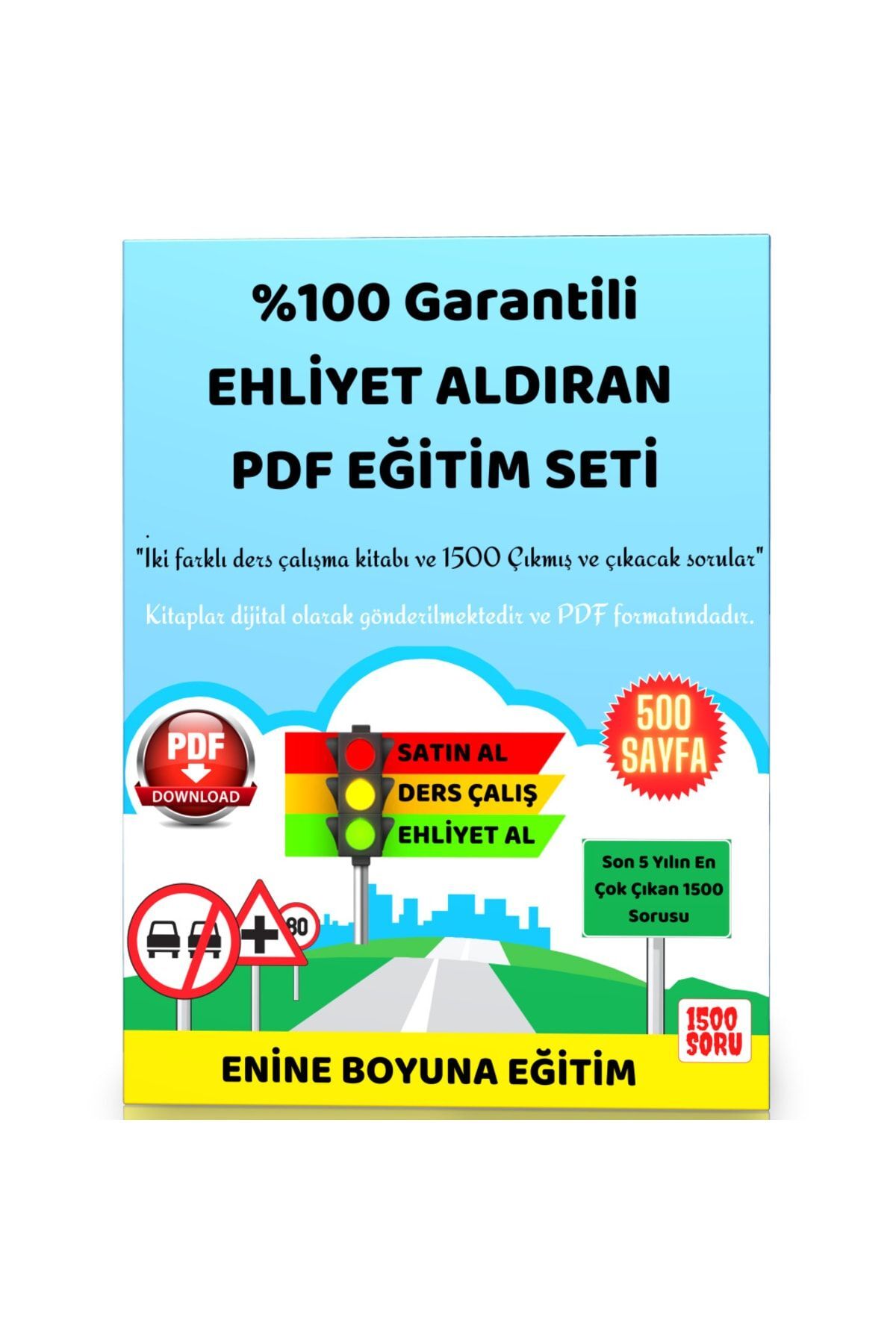 Enine Boyuna Eğitim %100 Garantili Ehliyet Aldıran Pdf Ehliyet Kitabı (MAİLE GÖNDERİLİR ...