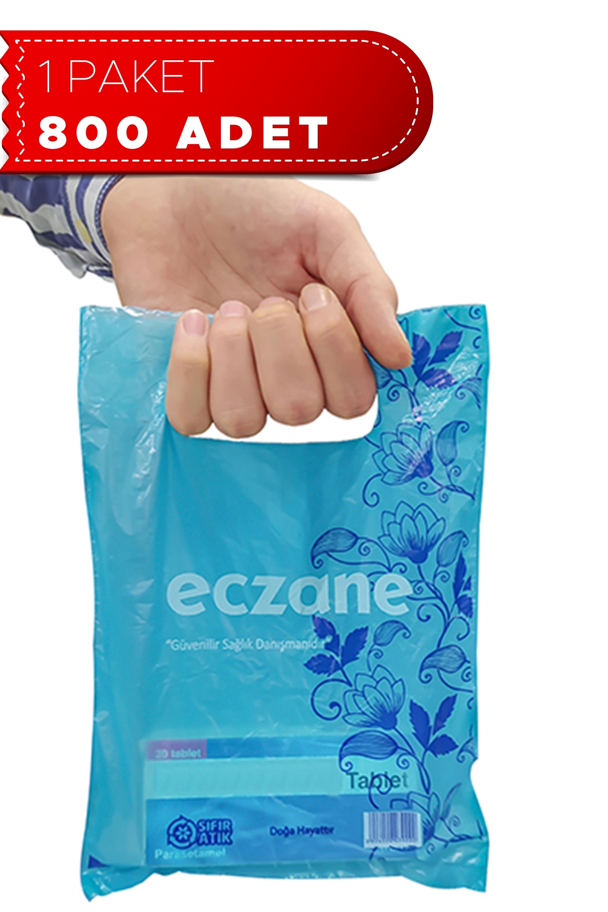 Floraplast El Geçme Sağlam Dayanıklı Kaliteli Eczane İlaç Poşeti ...