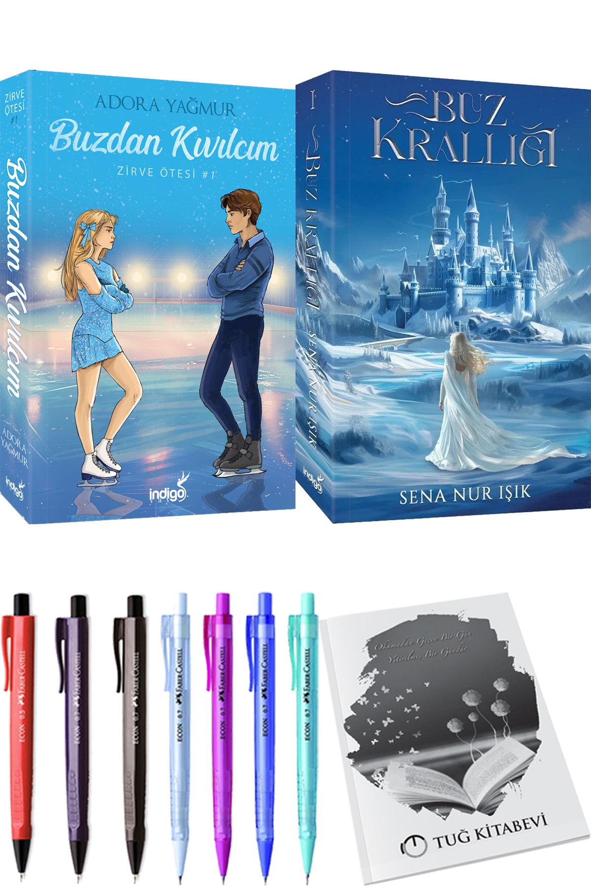 İndigo Kitap Buz Krallığı Sena Nur Işık ve Buzdan Kıvılcım Adora Yağmur 2li Set + Hediyeli ...