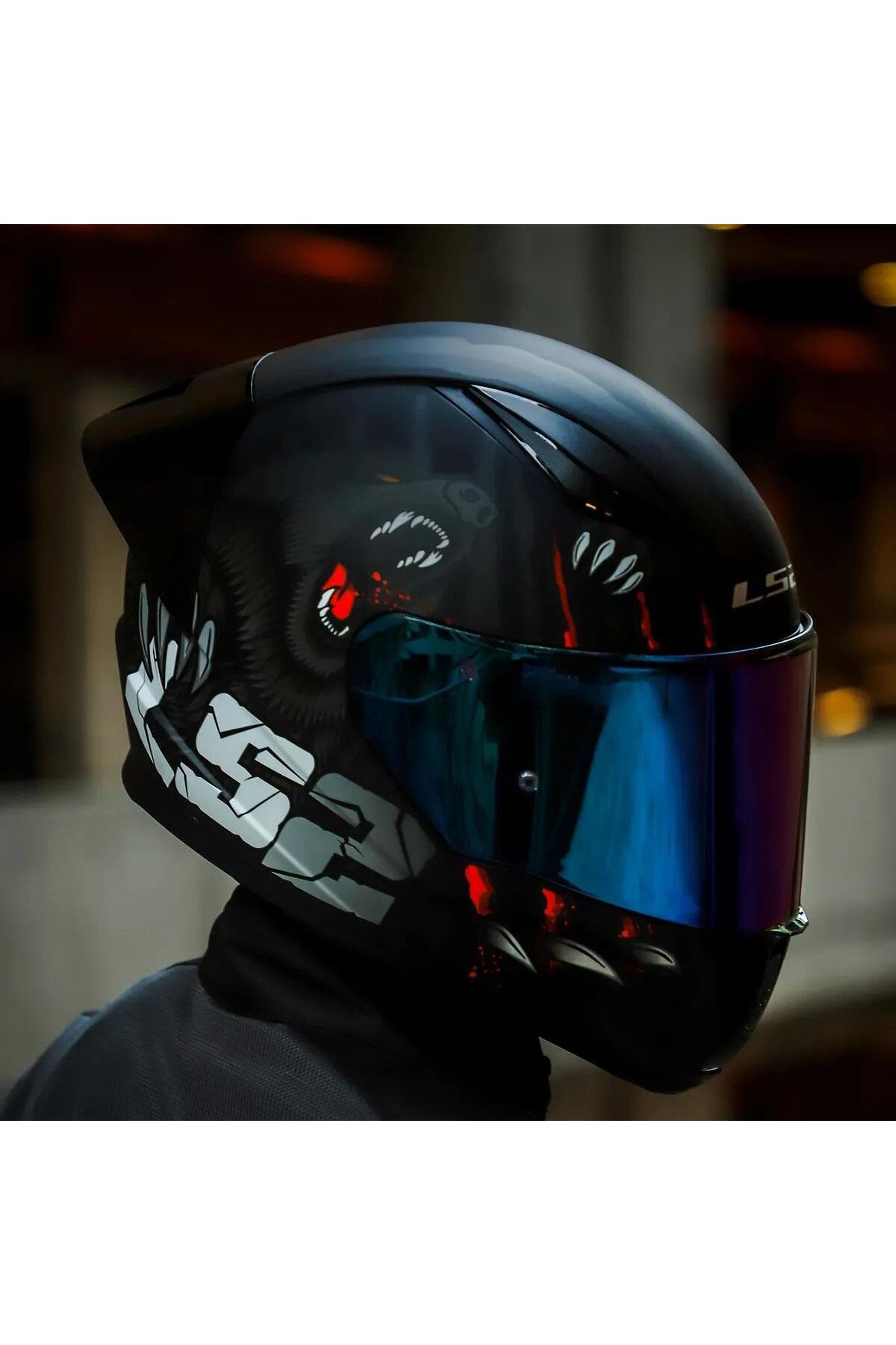 LS2 Rapid 2 Clawn Race Full Face Motosiklet Kaskı Yarış Spoiler Şeffaf ...