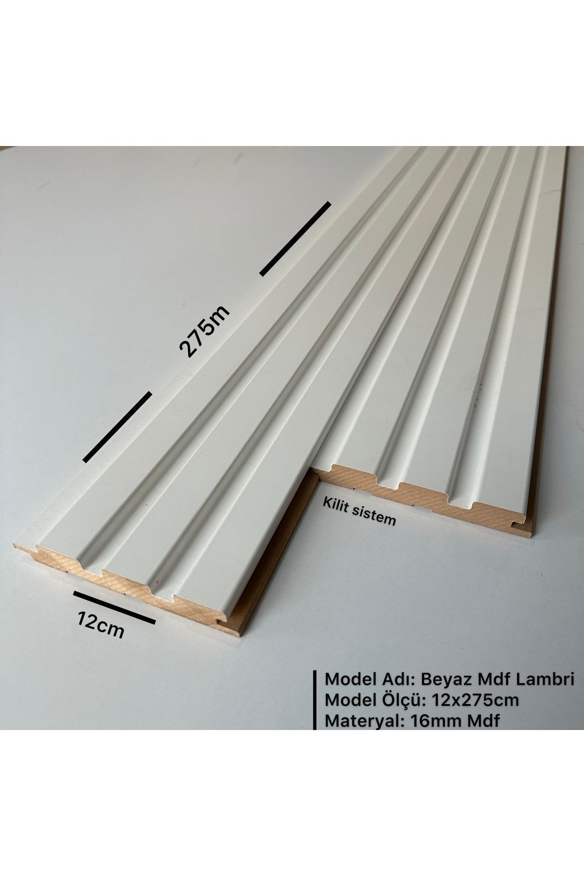 POLAT PANEL Beyaz (4 ADET) 12cm X 275cm Mdf Lambri Duvar Paneli Fiyatı ...