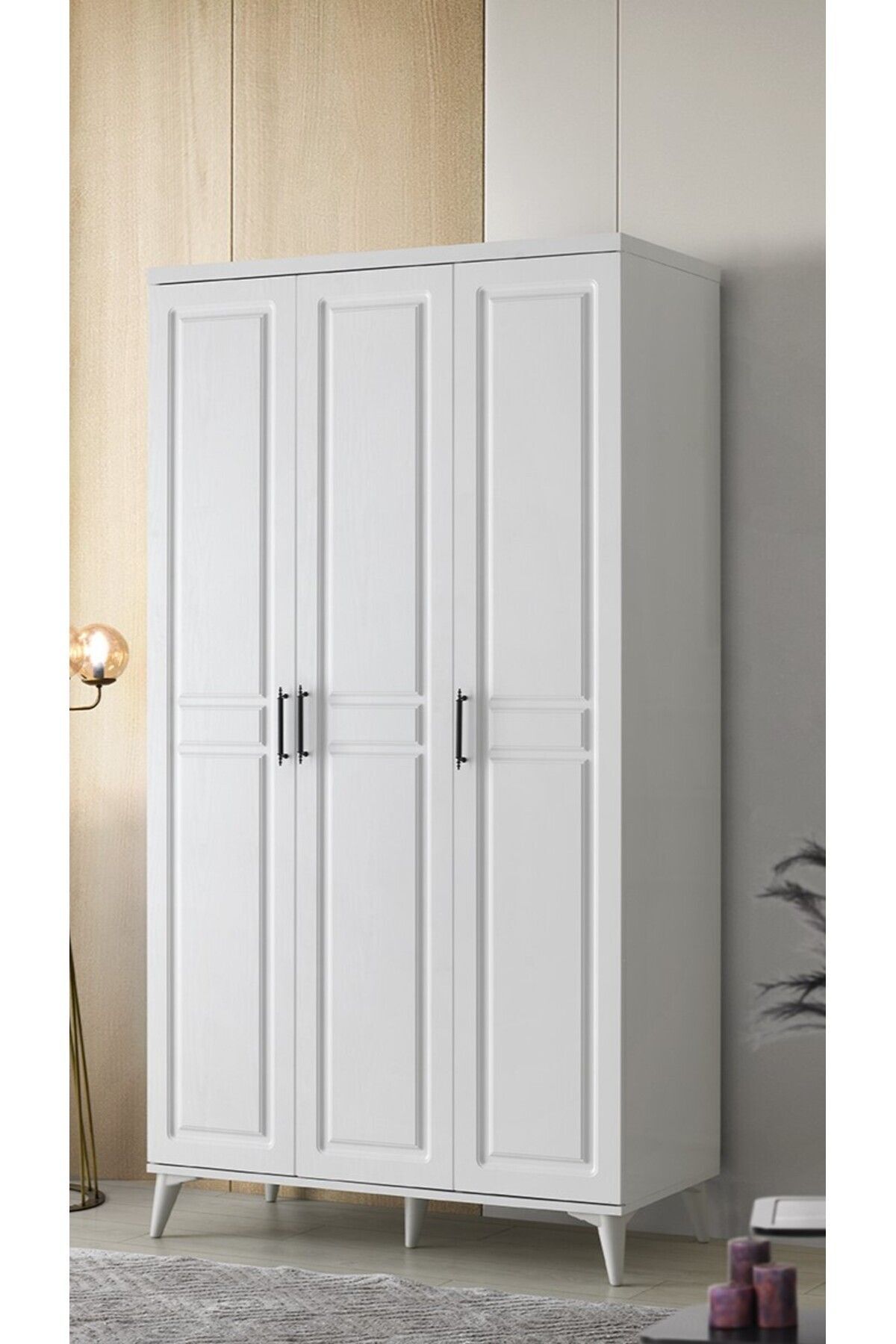 GuneyStore Ücretsiz Montaj Komple Mdf Sport 3 Kapaklı Beyaz Gardırop ...
